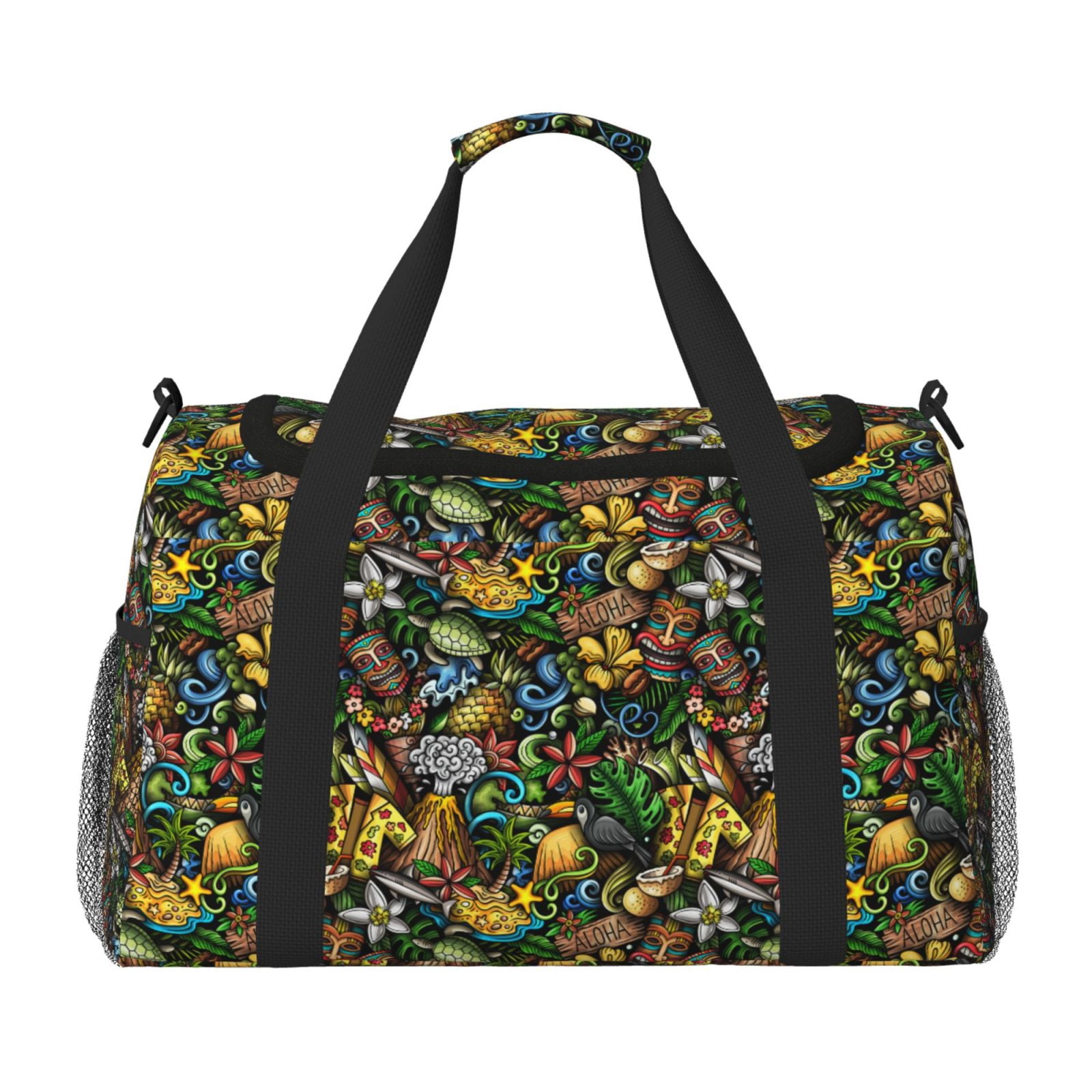 Picia Hawaiian Culture Symbols Print Travel Duffle Bag,Weekender Bags ...