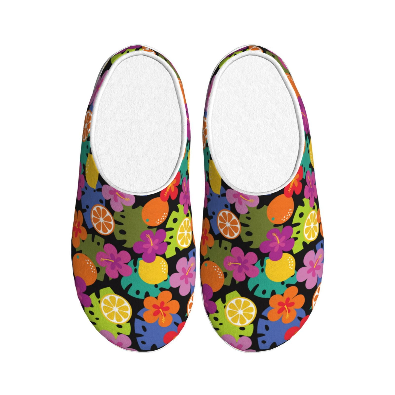 Picia Hawaiian Style for Women's Lamb-hug Comfy Fleece House Slippers ...