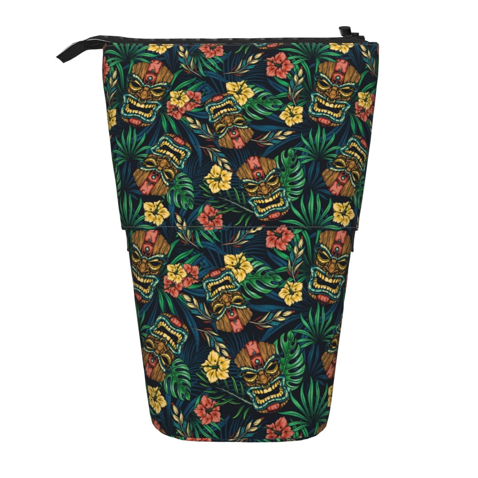 Picia Hawaiian Tribal Mask Print Telescopic Pencil Case, Telescopic Pen ...