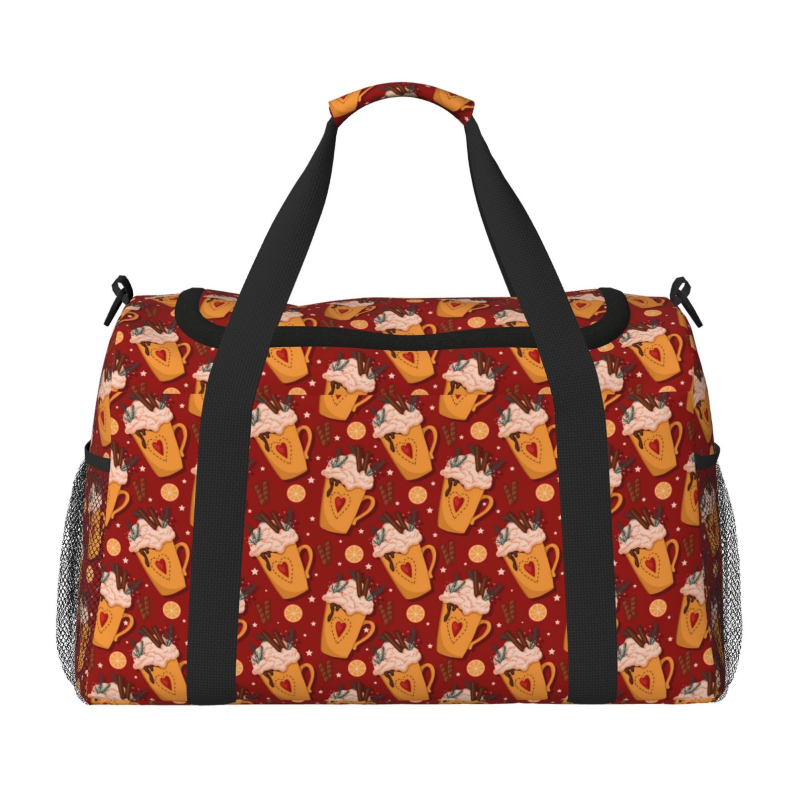 Picia Heart Christmas Hot Cocoa Print Travel Duffle Bag,Weekender Bags ...