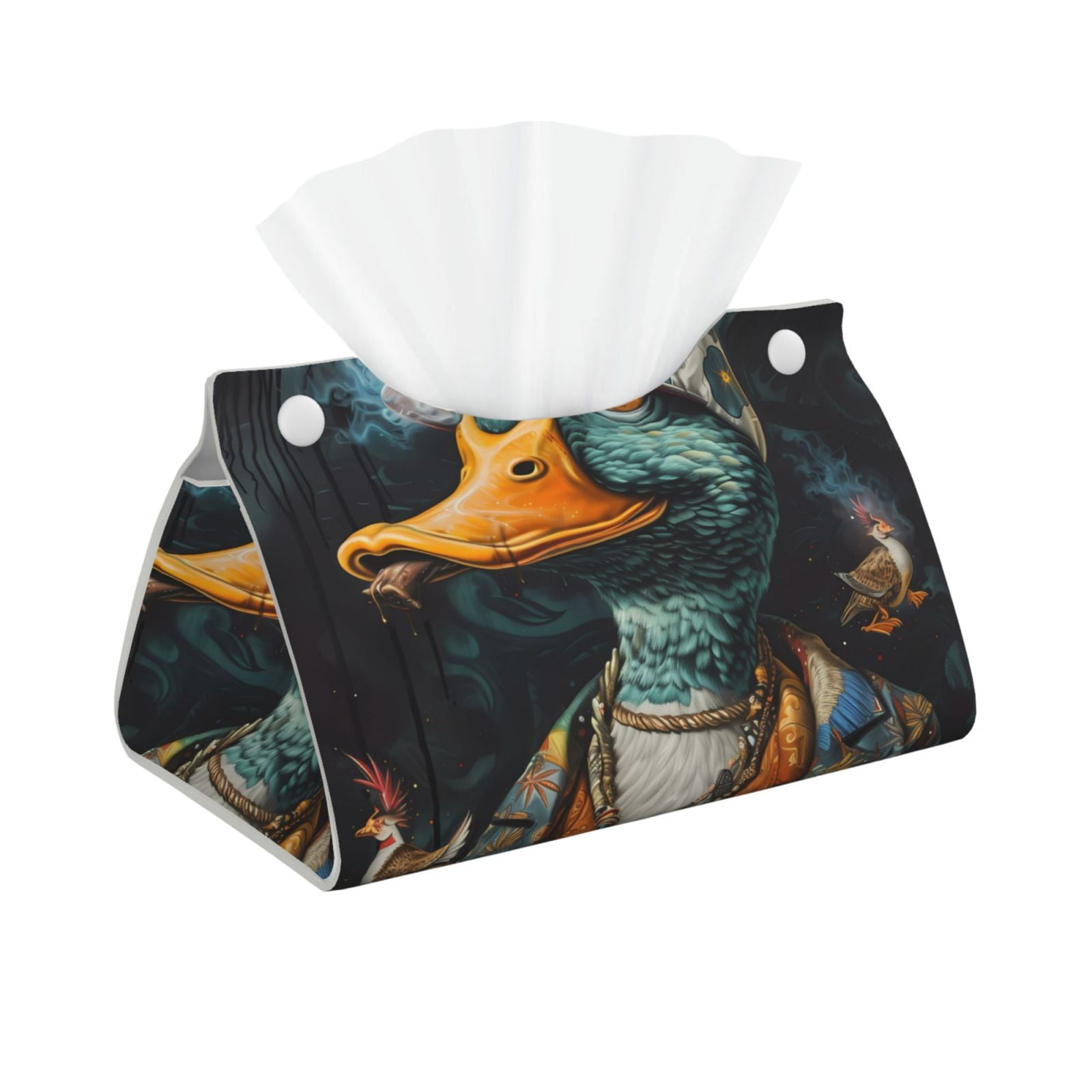 Picia Hip-Hop Duck Pattern Long Tissue Box Cover,PVC Leather Triangle ...