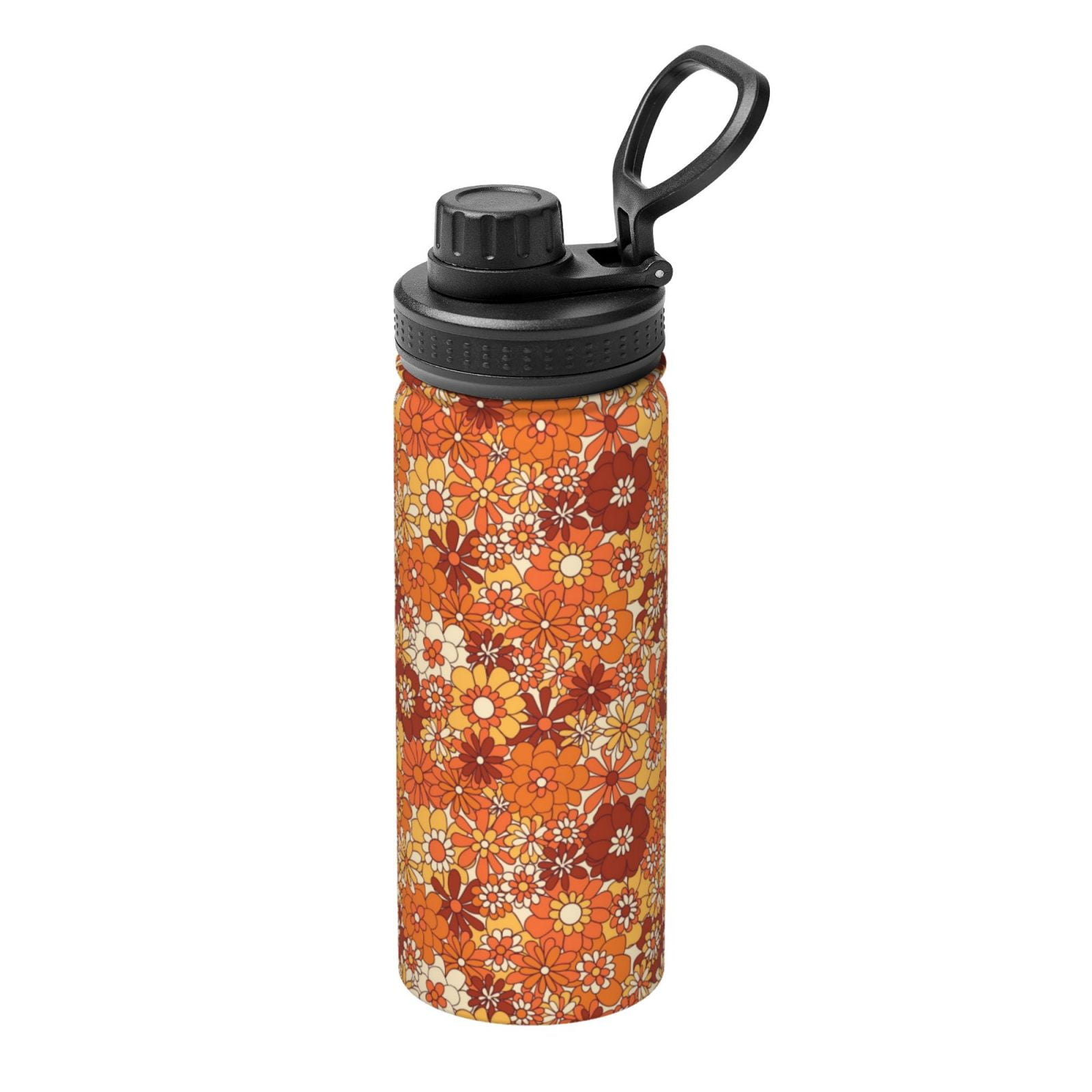 Picia Hippie Flower Pattern Water Bottle 18 oz Stainless Steel ...
