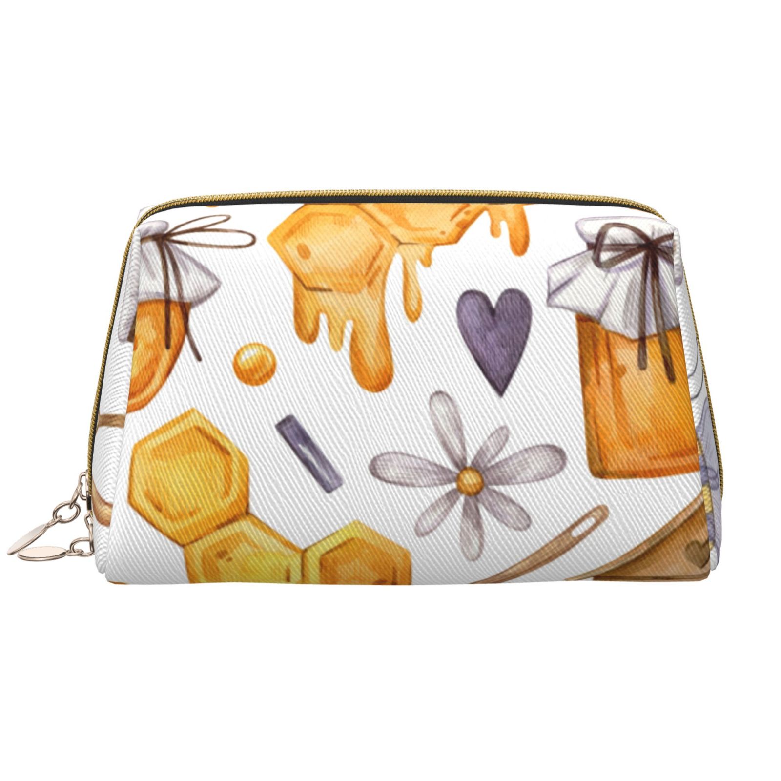 Picia Honey Bee Set Print Leather Makeup Bag Make Up Bag Travel ...