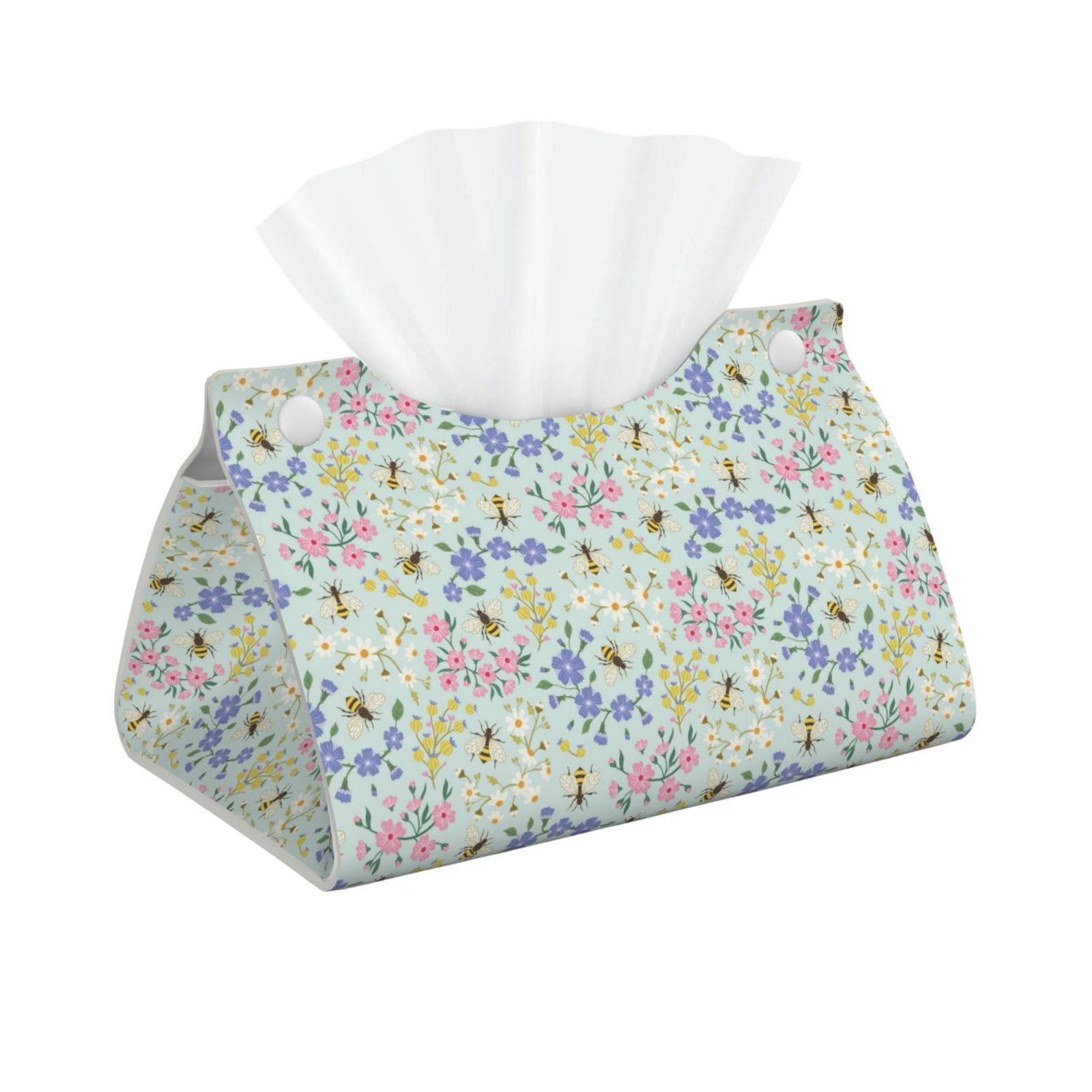 Picia Honey Bees And Flowers Pattern Long Tissue Box Cover,PVC Leather ...