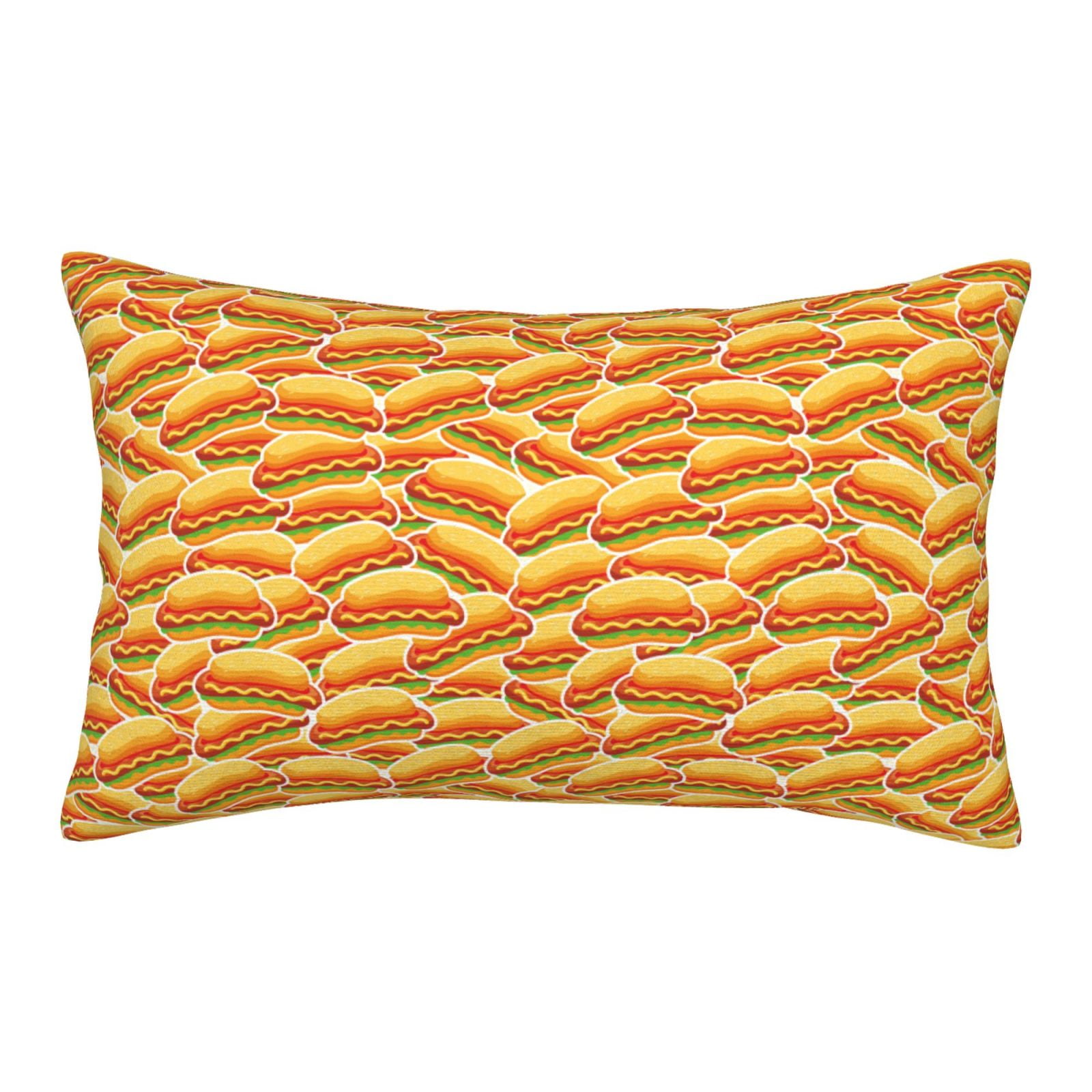 Picia Hot Dogs Pattern Plush Pillow Case – Soft and Cozy Cushion Cover ...
