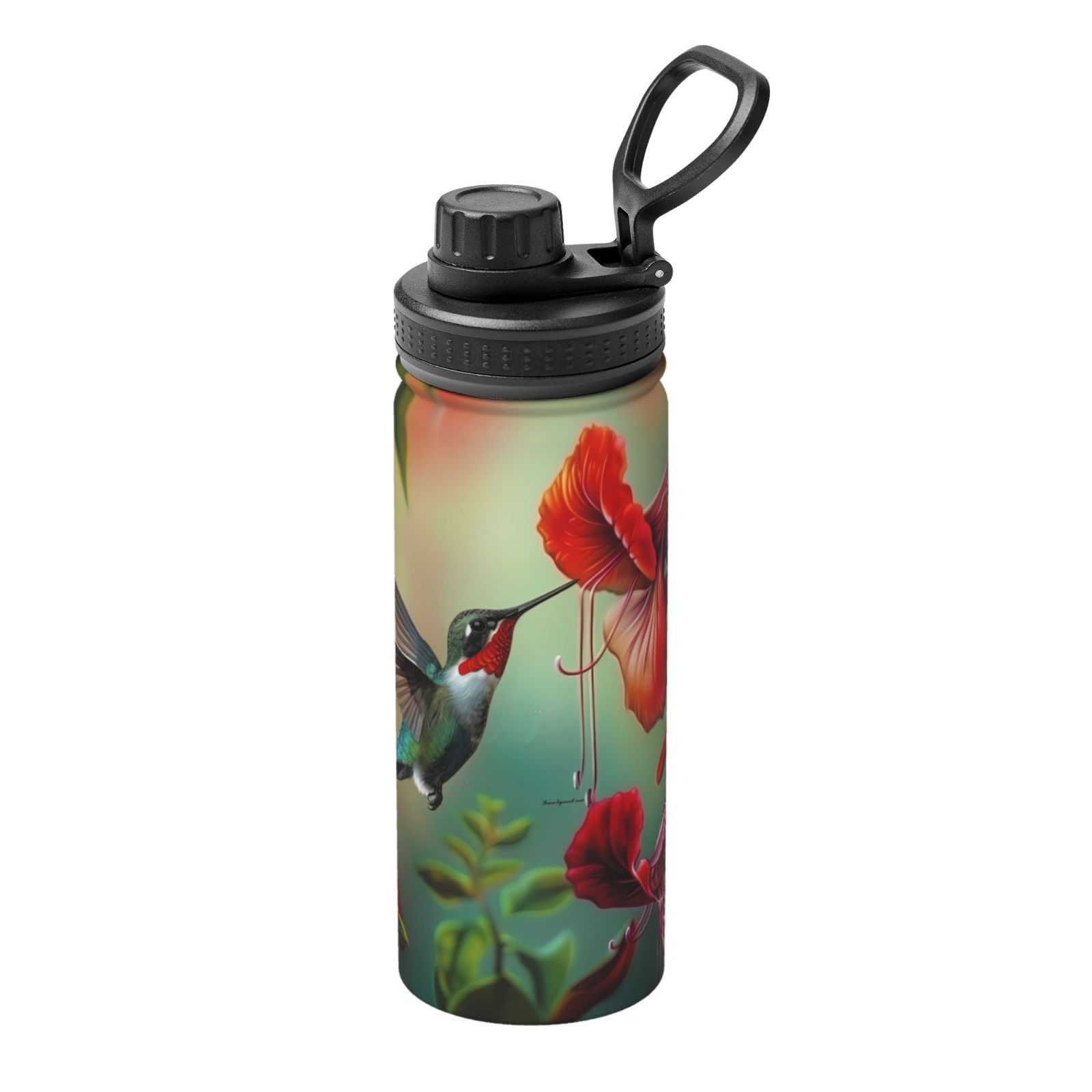 Picia Hummingbird Floral Paradise Pattern Water Bottle 18 oz Stainless ...