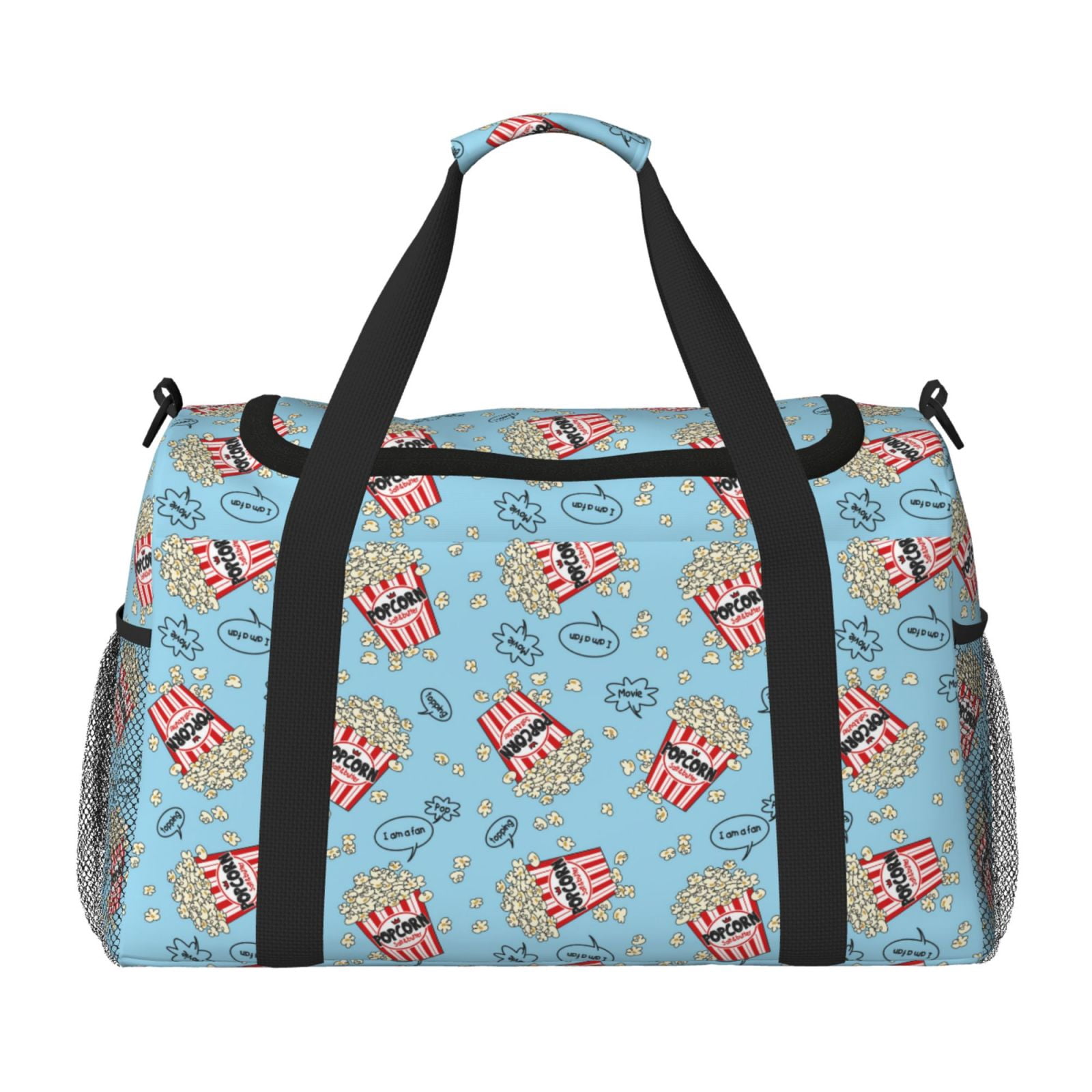 Picia I Am A Fan Popcorn Print Travel Duffle Bag,Weekender Bags for ...