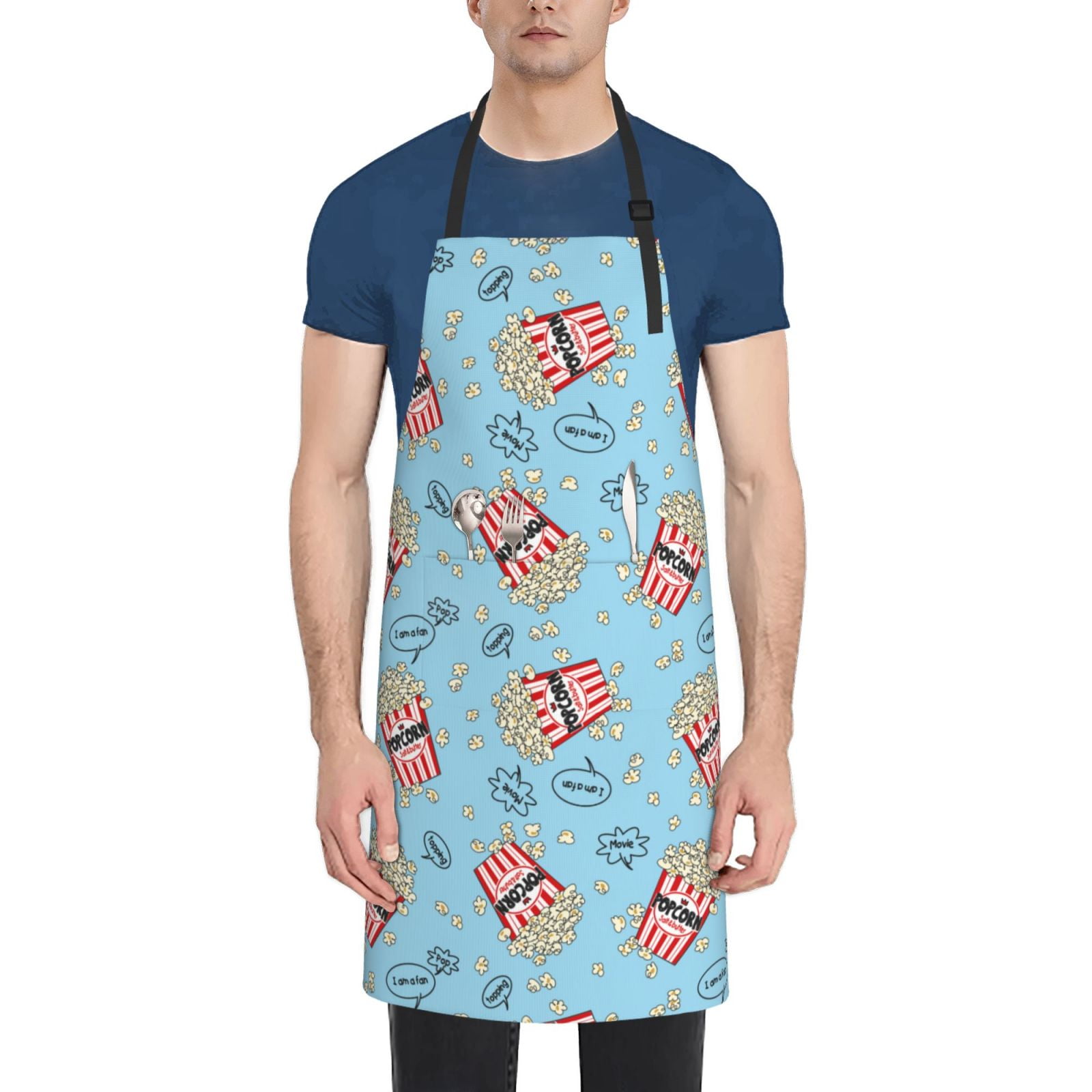 Picia I Am A Fan Popcorn Waterproof Apron for Unisex Adult - Adjustable ...