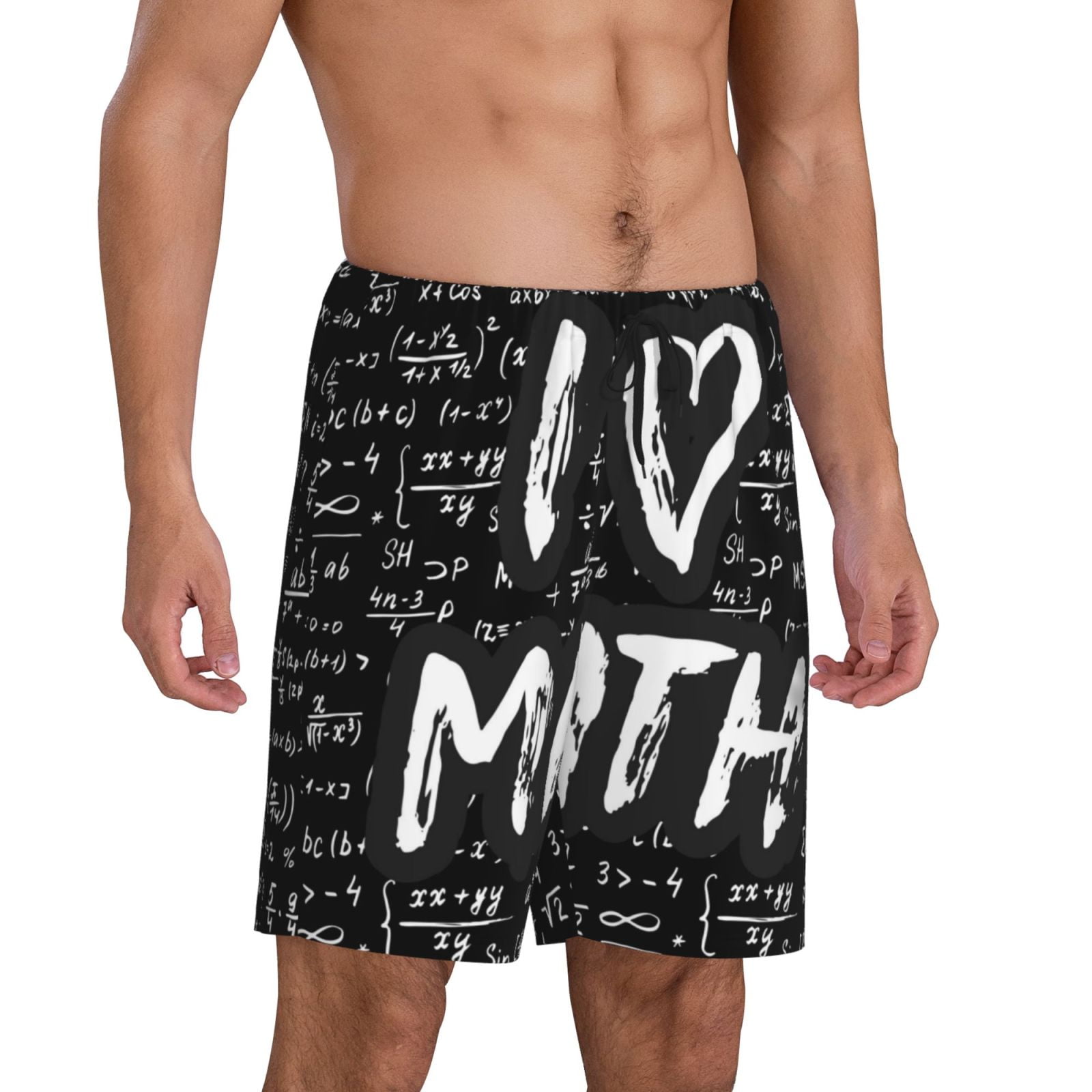 Picia I love Math Pajama Shorts for Men, Men's Pajama Bottoms ...