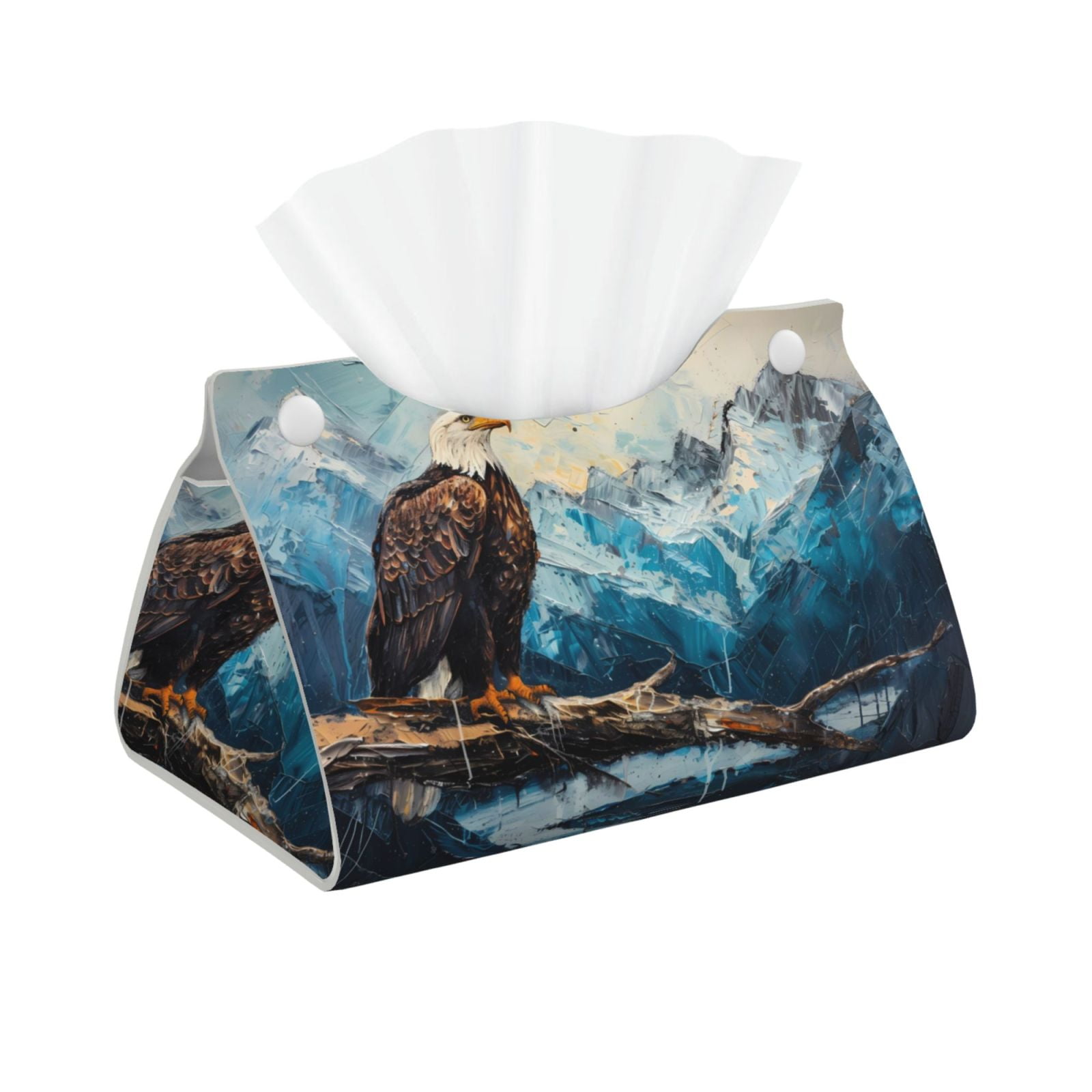 Picia Iceberg Bald Eagle Pattern Long Tissue Box Cover,PVC Leather ...