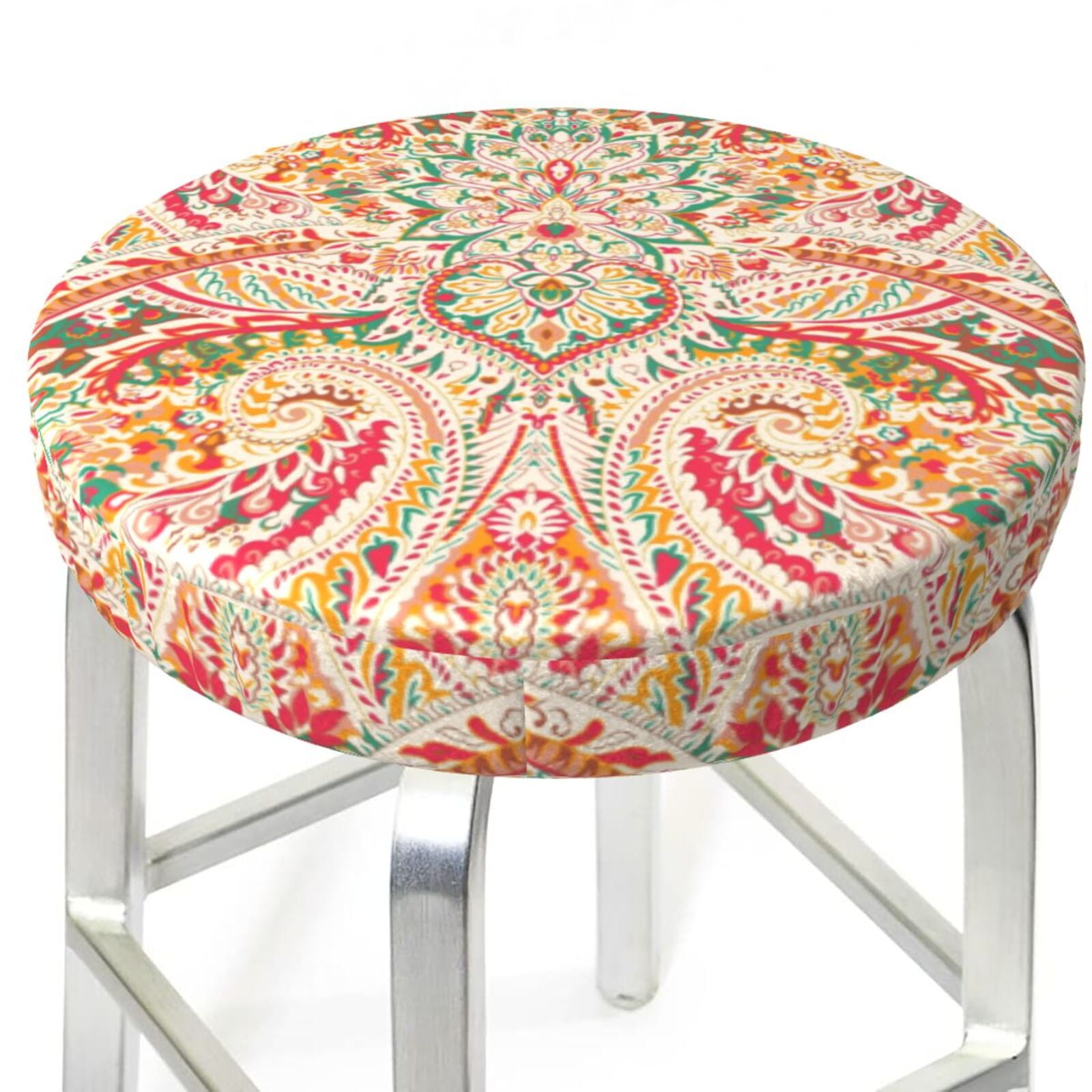 Picia Indian Paisley 1 pattern Round Stool Covers Comfy Seat Covers ...