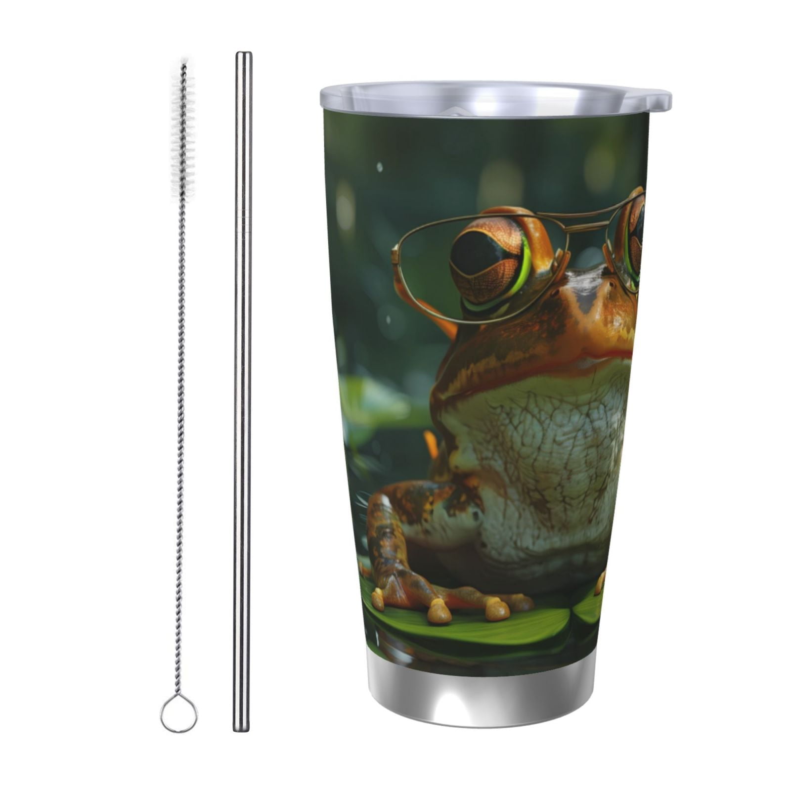 Picia Intellectual Frog Pond Pattern 20 oz Tumbler Stainless Steel Vacuum Insulated Coffee Ice ...