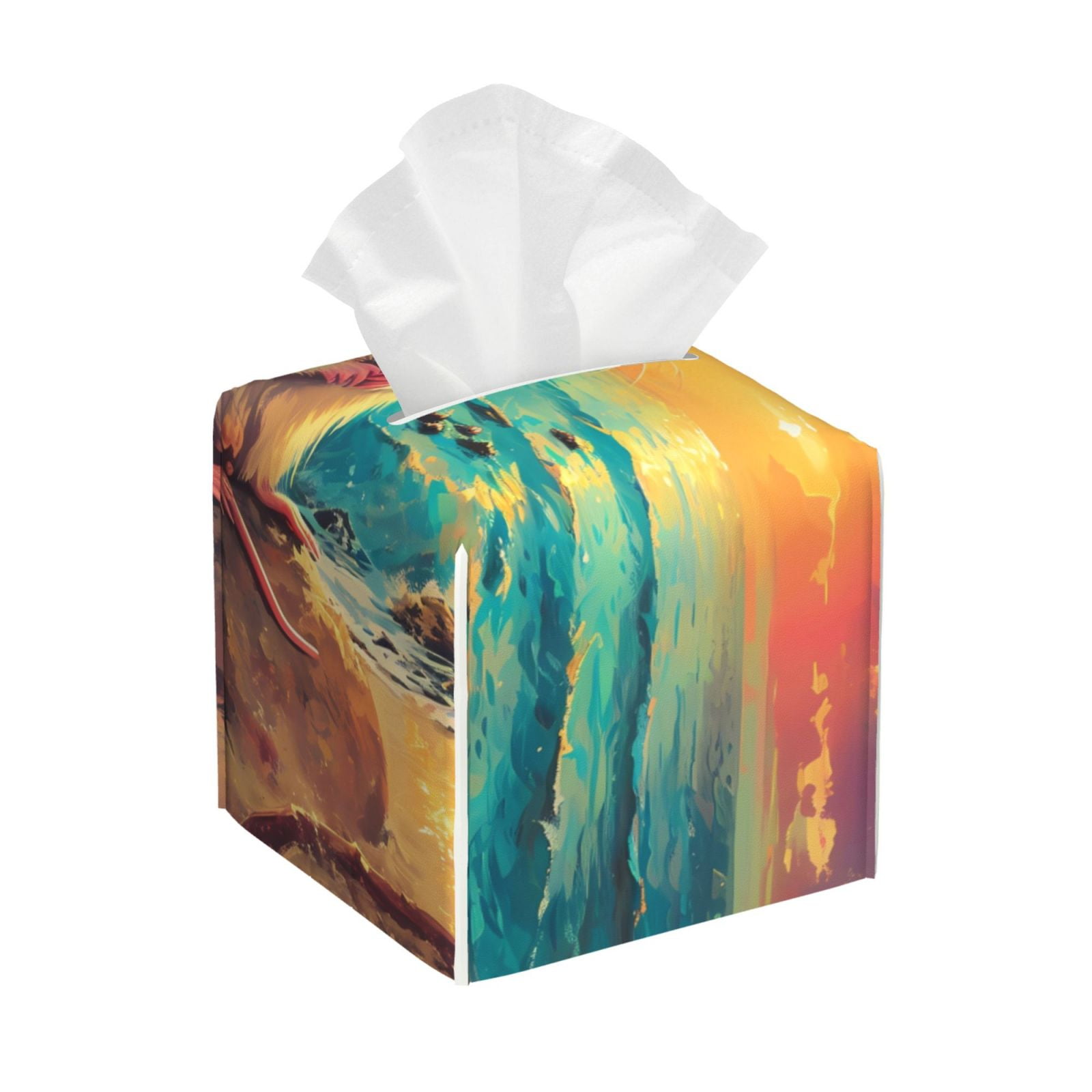 Picia Island Beach Guinea Pig Pattern Tissue Box Cover,PVC Leather ...