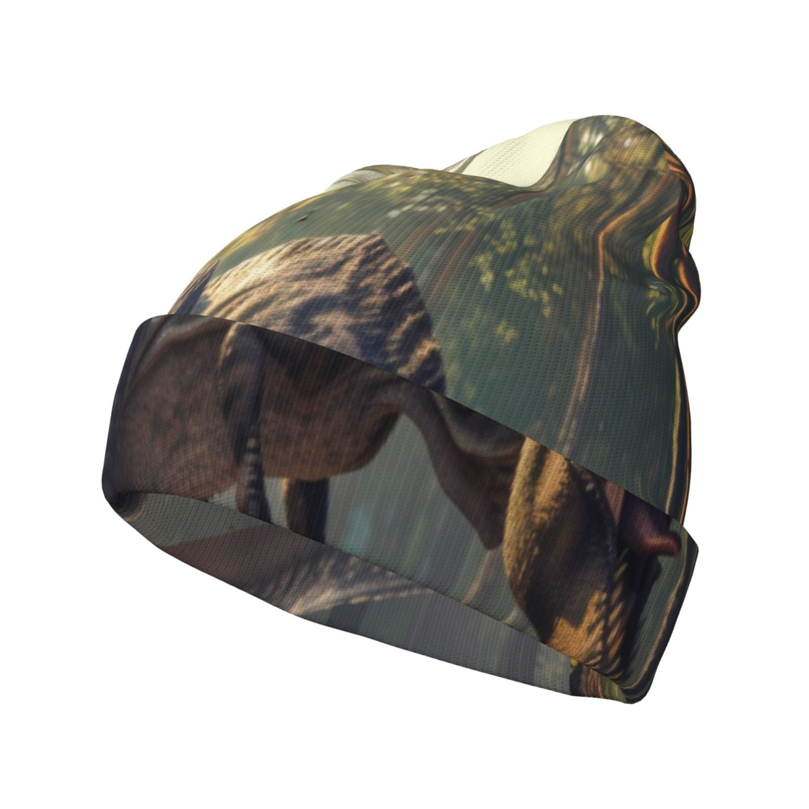Picia Jungle Dinosaur Pattern Knitted Beanie Hat for Men and Women ...