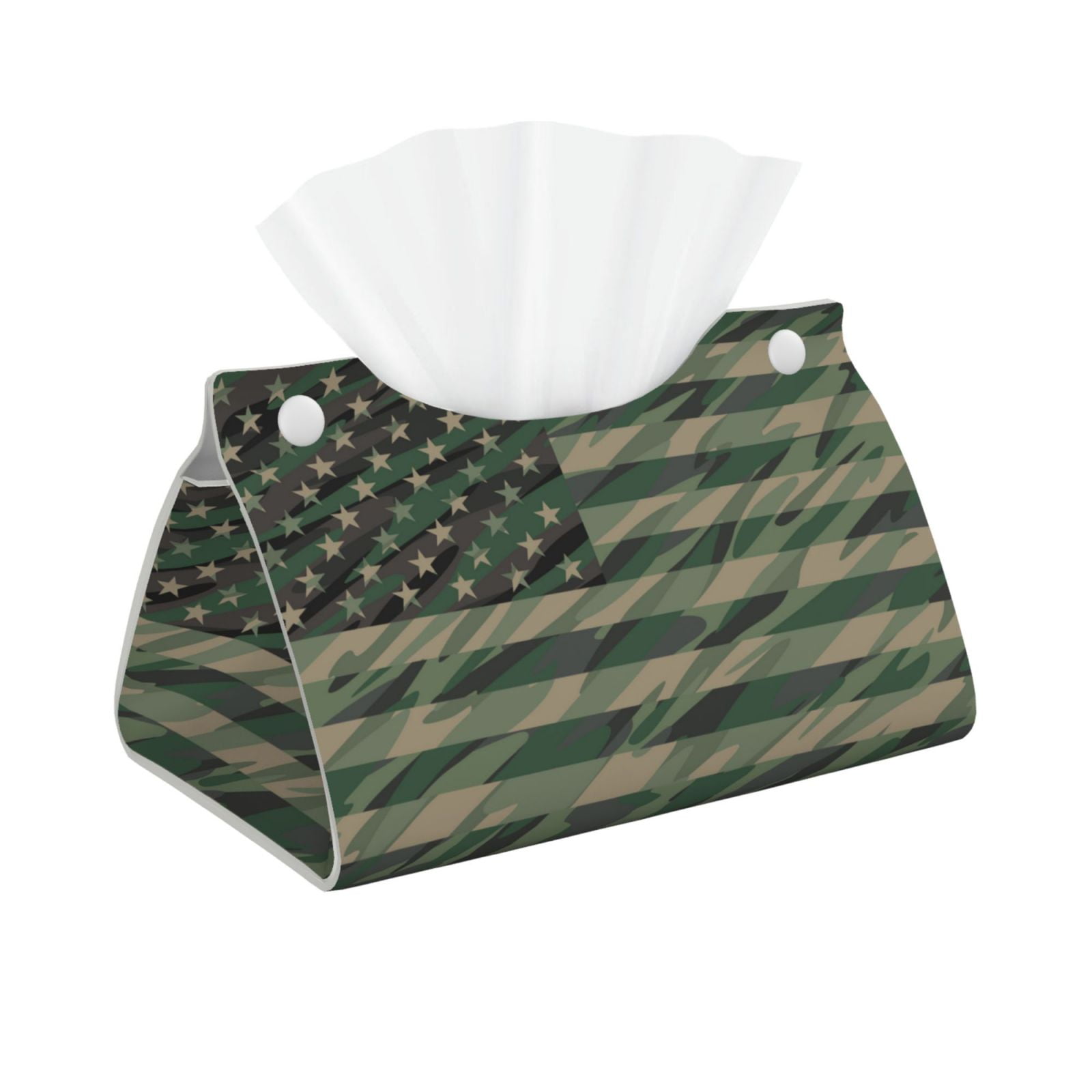 Picia Jungle Green Camo USA Flag Pattern Long Tissue Box Cover,PVC ...