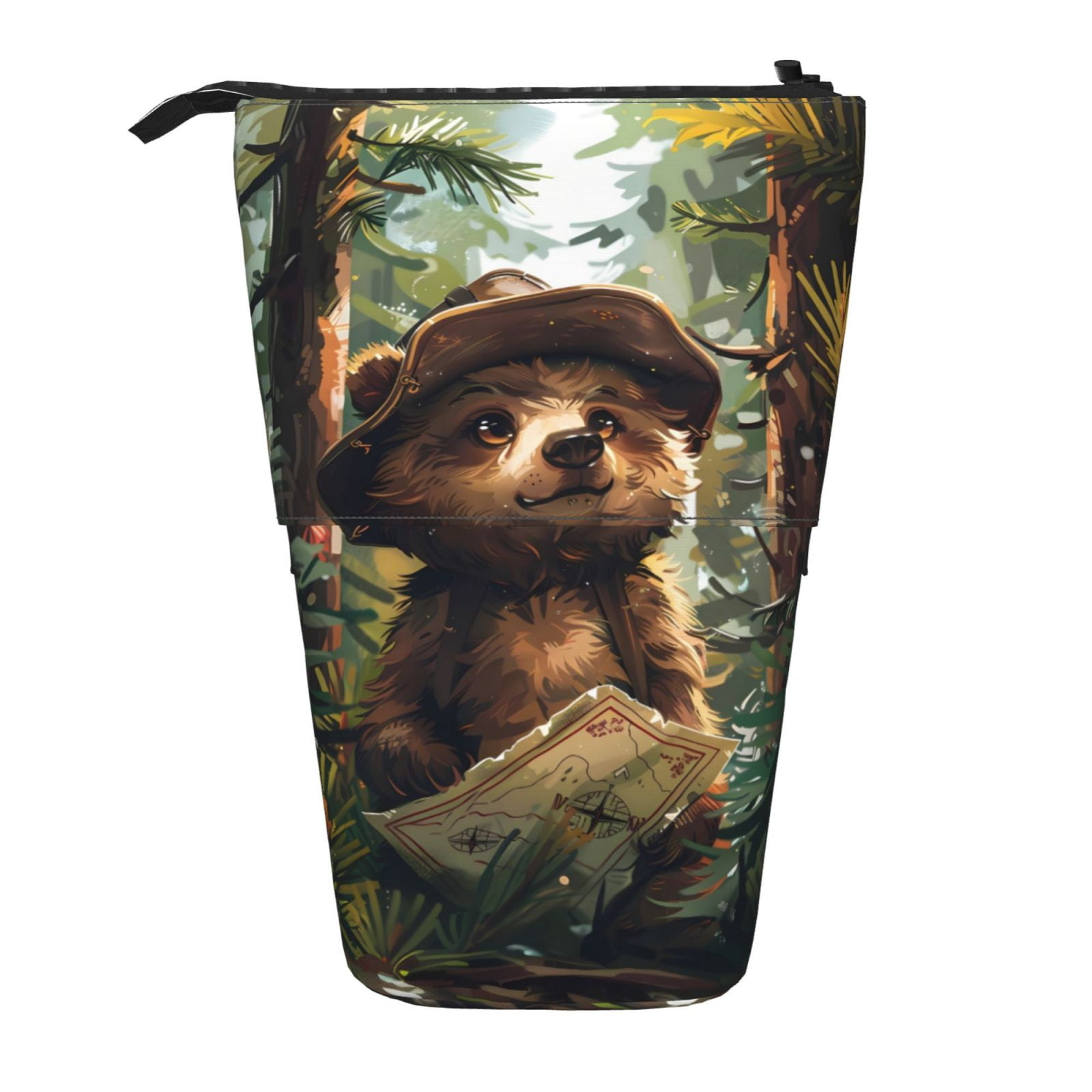 Picia Jungle Hat Bear Print Telescopic Pencil Case, Telescopic Pen ...