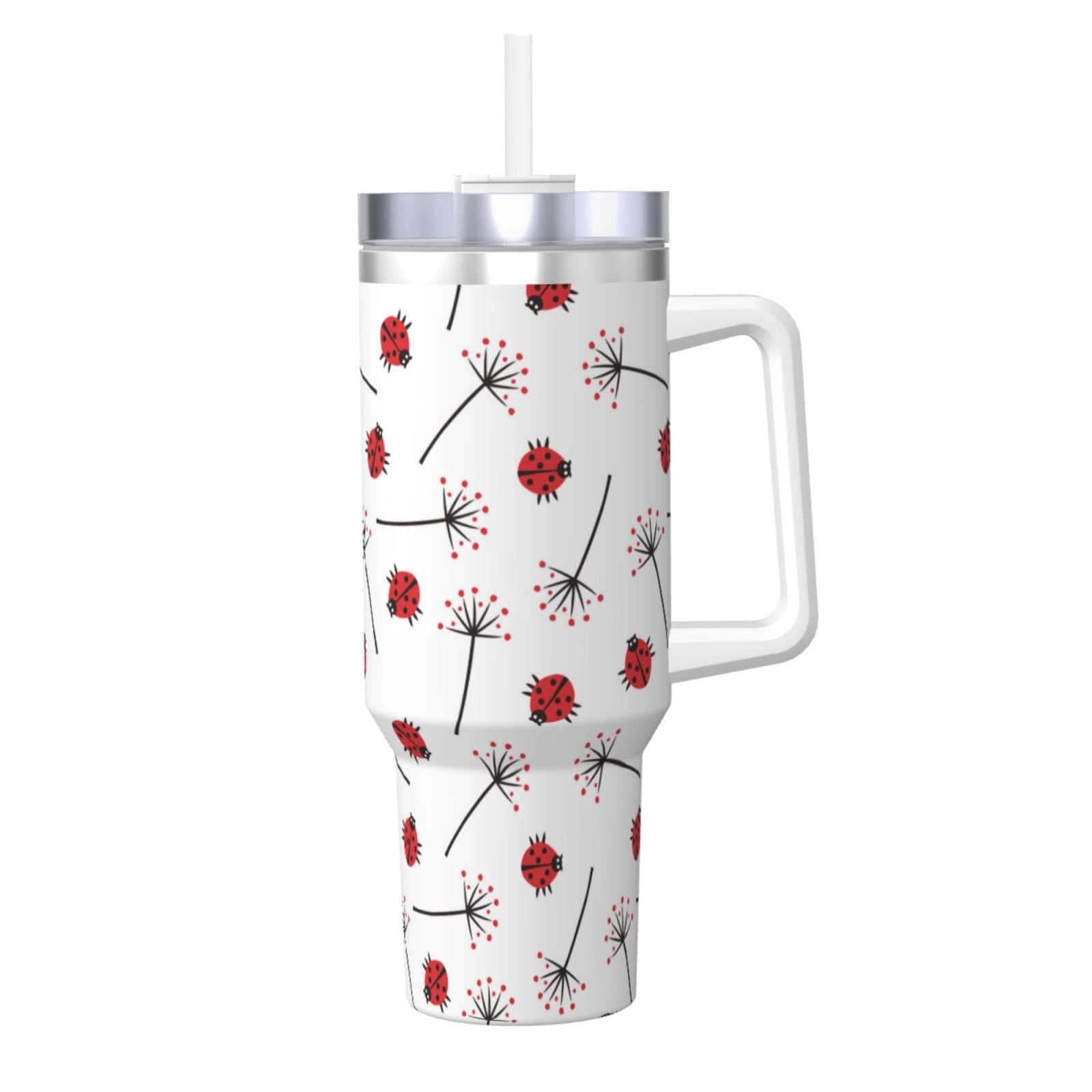 Picia Ladybug With Dandelion Pattern 40oz Ice Bully Insulated Tumbler ...