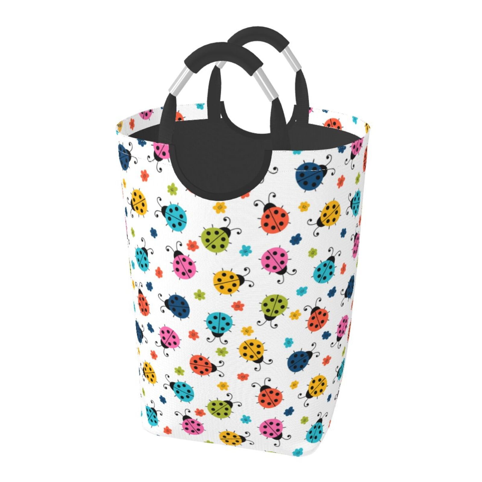 Picia Ladybugs And Flowers Laundry Basket With Handles Laundry Hamper ...