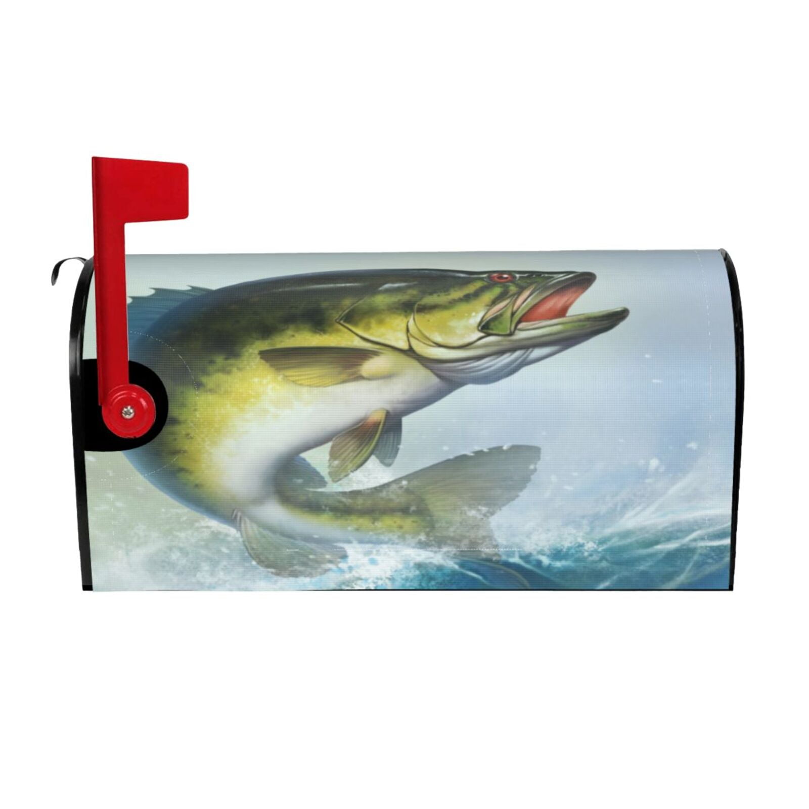 Picia Largemouth Bass jumps out of water Magnetic Mailbox Cover ...