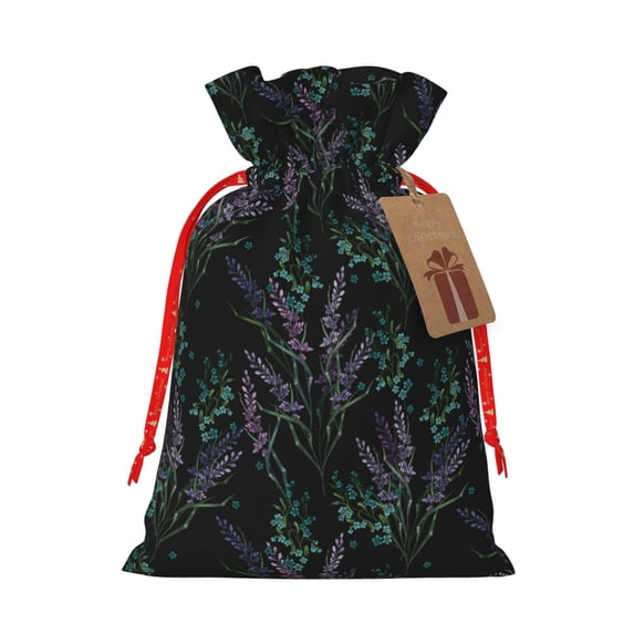 Picia Lavender Flowers Pattern Christmas Gift Bags, Xmas Gift Bags ...