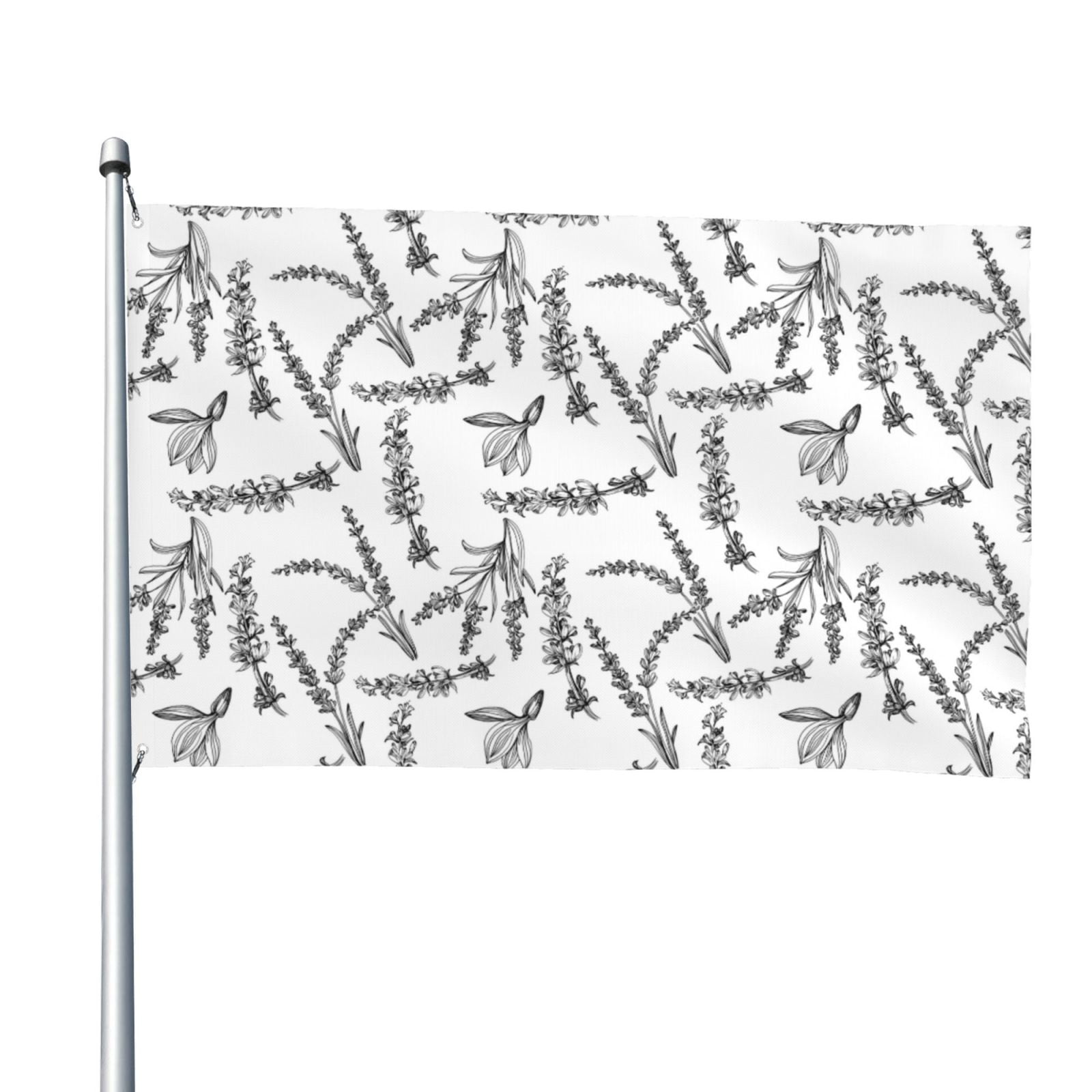 Picia Lavender Flowers Printed Flag ,Lavender Flowers Pattern Garden ...