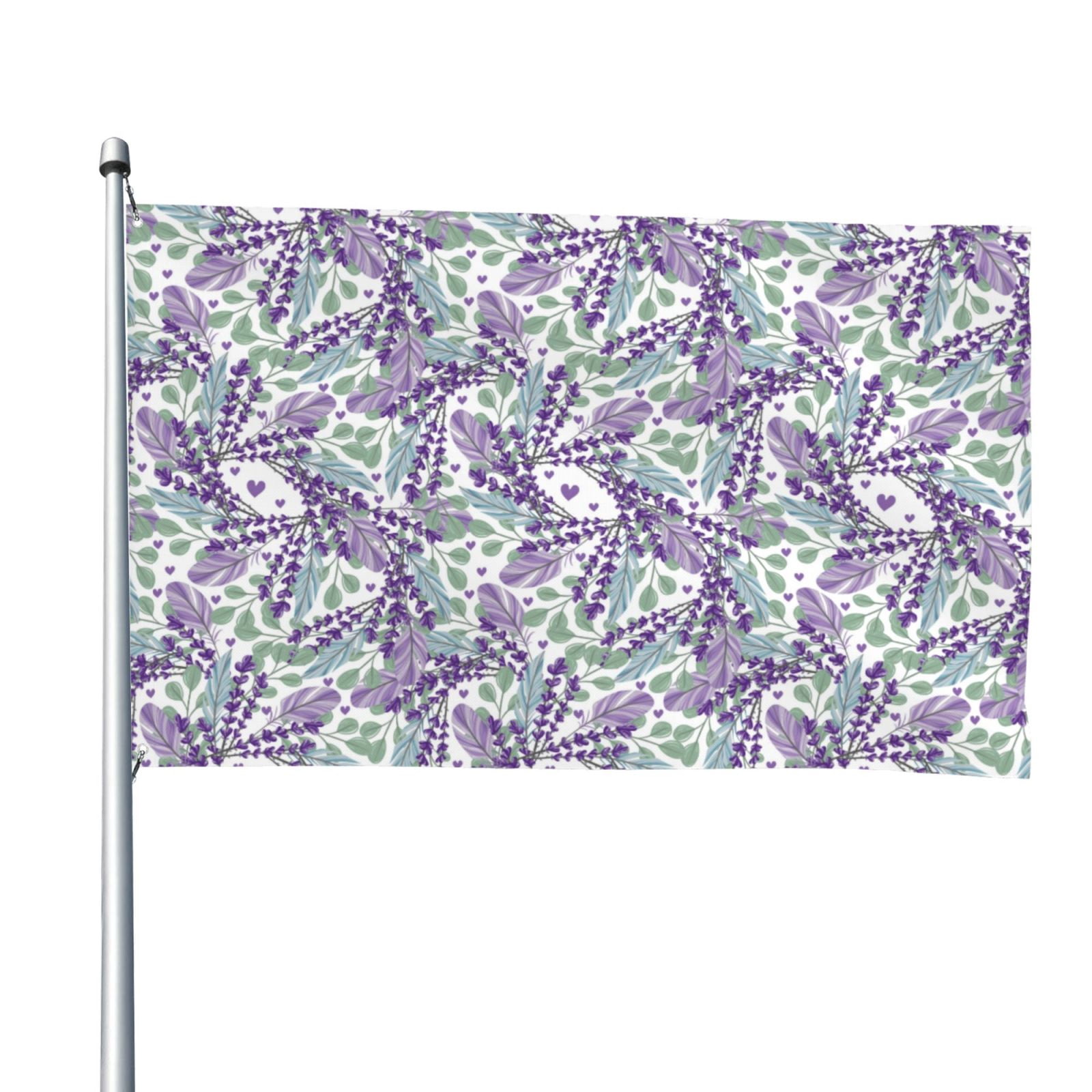 Picia Lavender Flowers Printed Flag ,Lavender Flowers Pattern Garden ...
