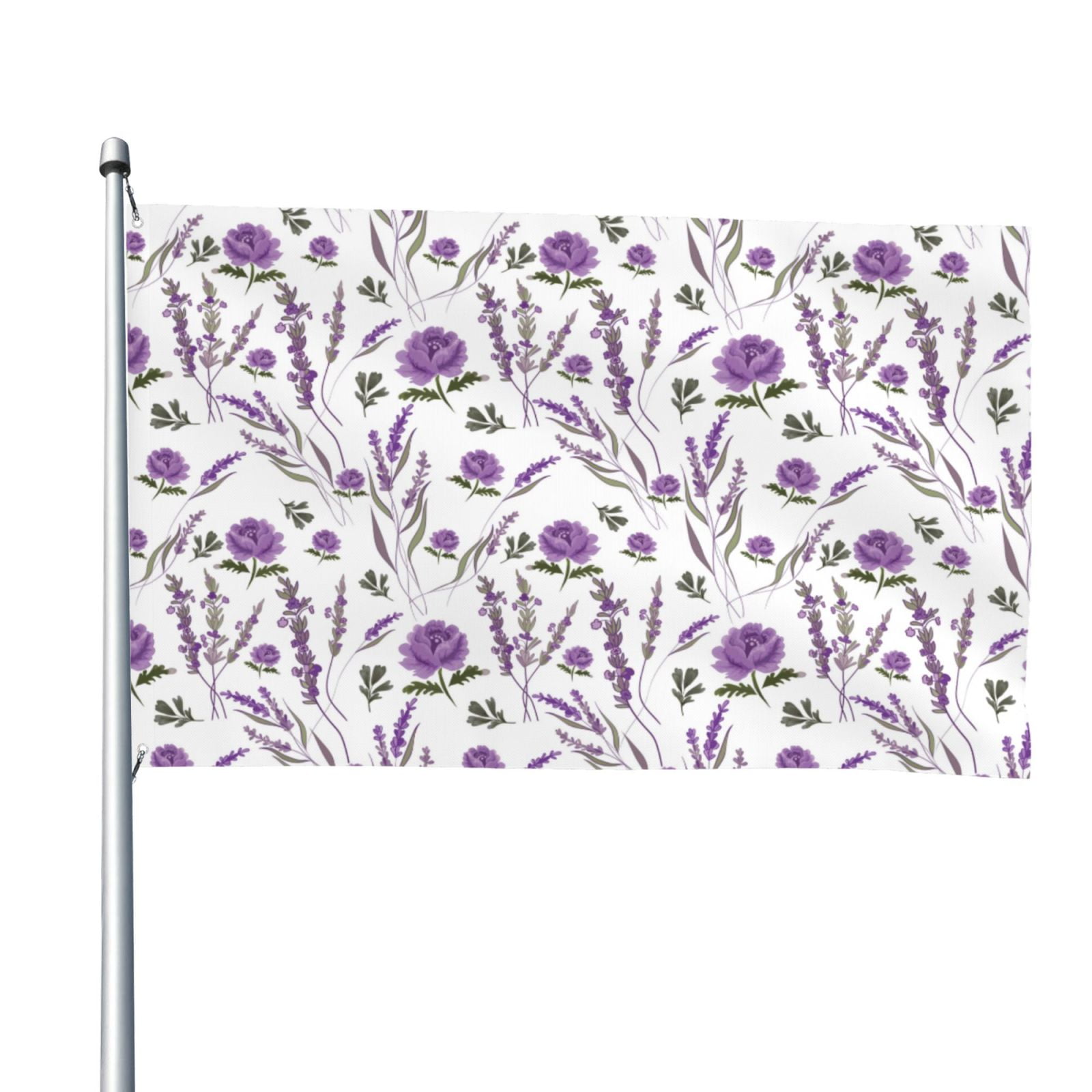 Picia Lavender Flowers Printed Flag ,Lavender Flowers Pattern Garden ...