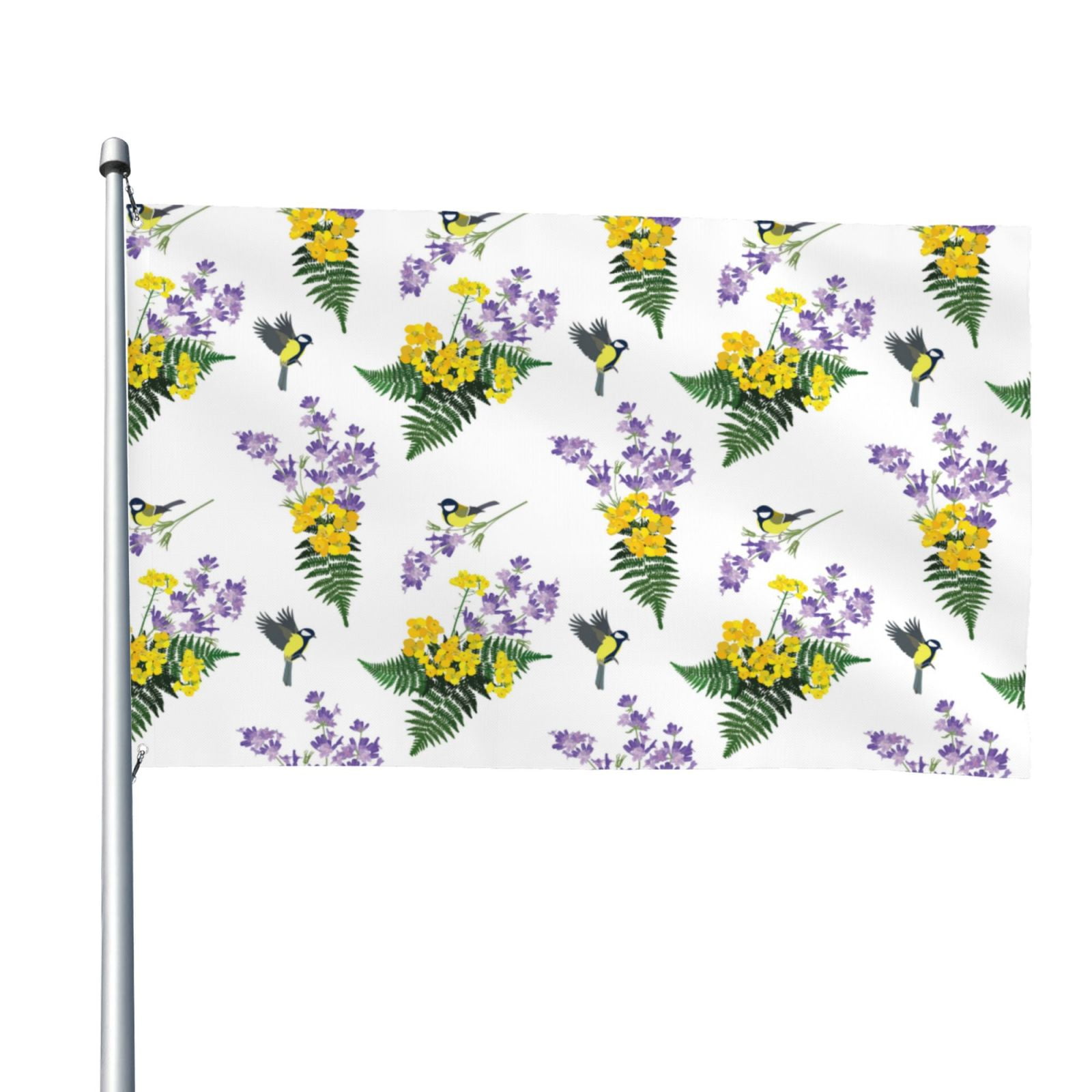 Picia Lavender Flowers Printed Flag ,Lavender Flowers Pattern Garden ...