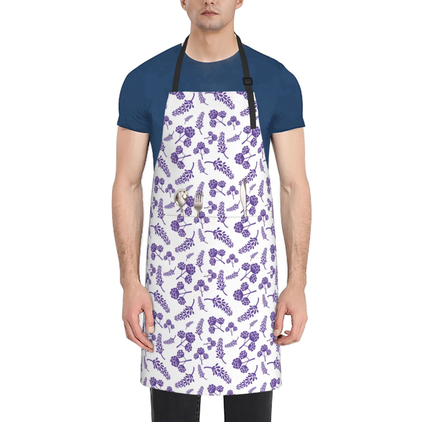Picia Lavender Flowers Waterproof Apron for Unisex Adult - Adjustable ...