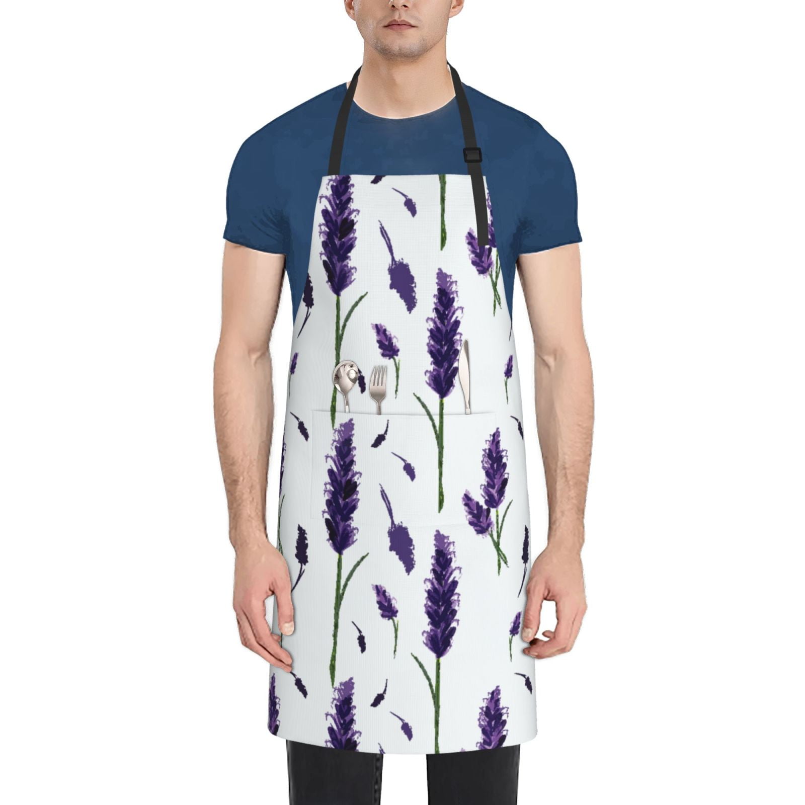Picia Lavender Flowers Waterproof Apron for Unisex Adult - Adjustable ...