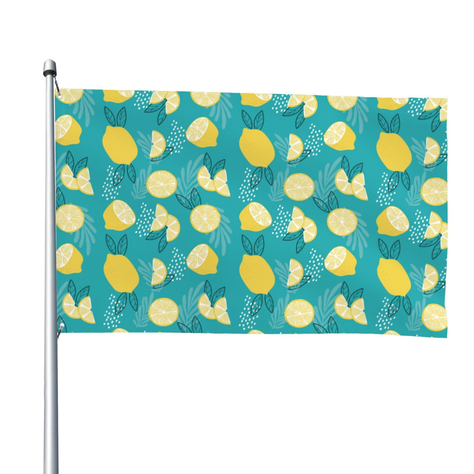 Picia Lemon Blue Printed Flag ,Lemon Blue Pattern Garden Flag Vertical ...