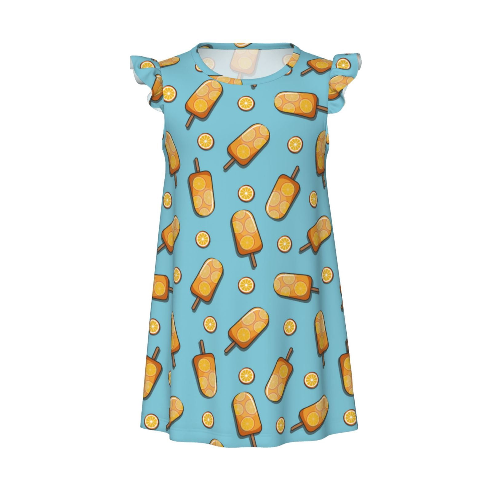 Picia Lemon Ice Cream Pattern Girls Nightgowns,Unicorn Dress Pajamas ...