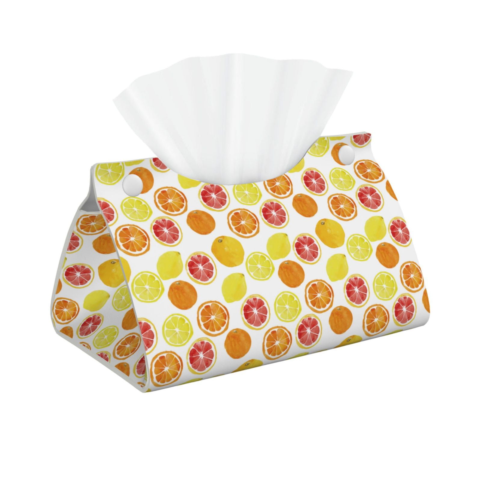 Picia Lemon Orange Pattern Long Tissue Box Cover,PVC Leather Triangle ...
