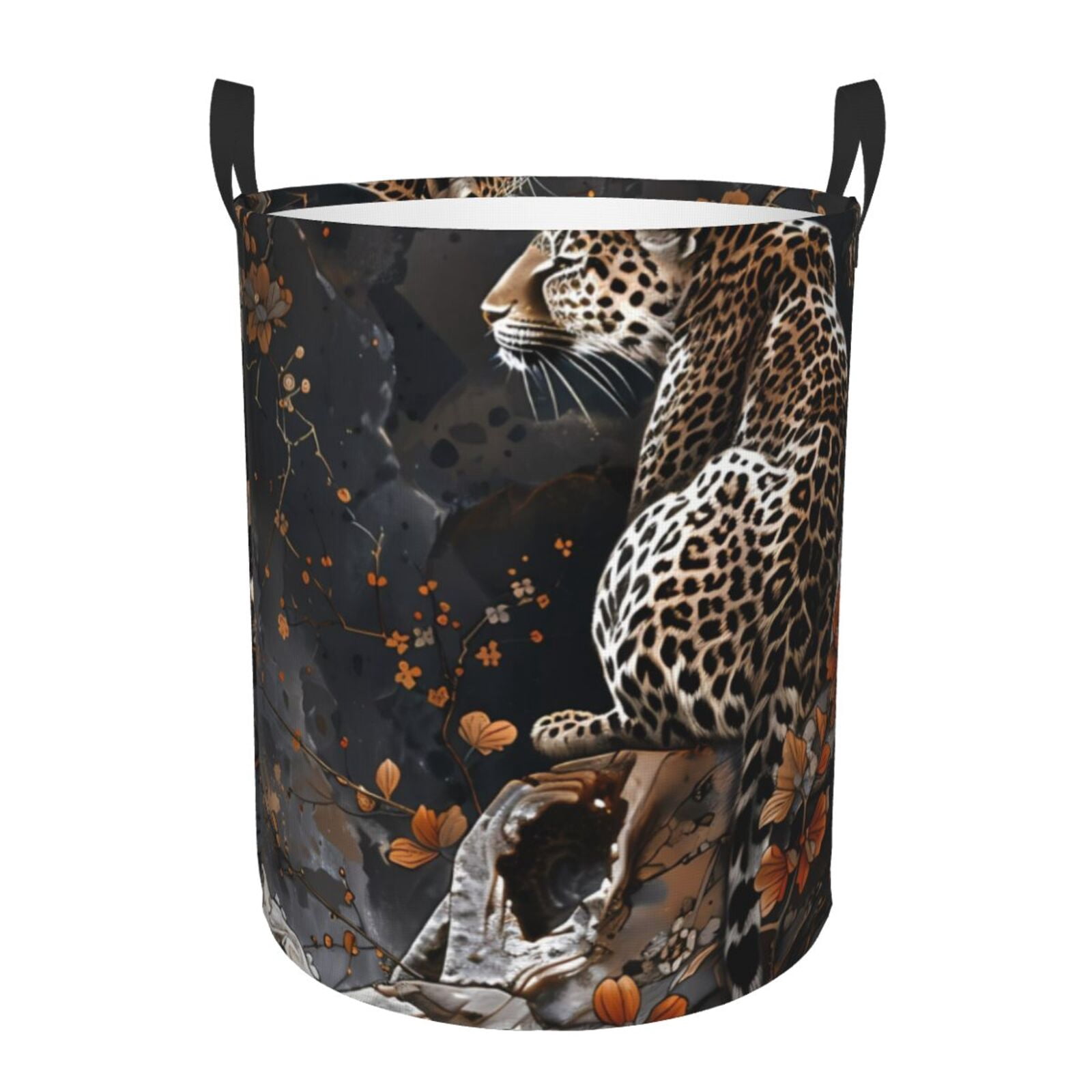 Picia Leopard On Tree Branch Pattern Large Laundry Basket, Waterproof ...