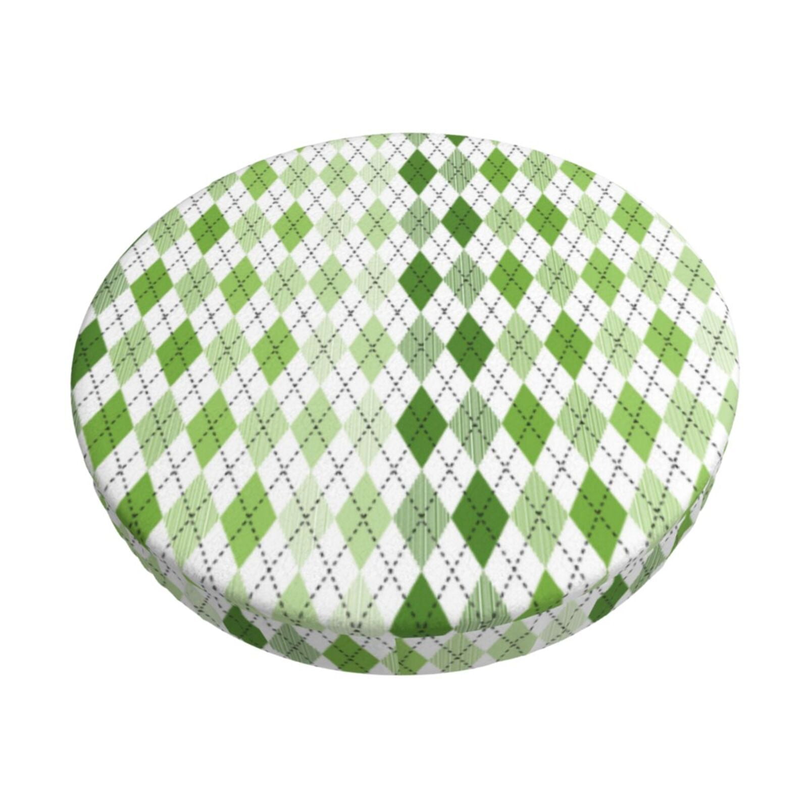 Picia Light green argyle Pattern Round Stool Covers Comfy Seat Covers ...