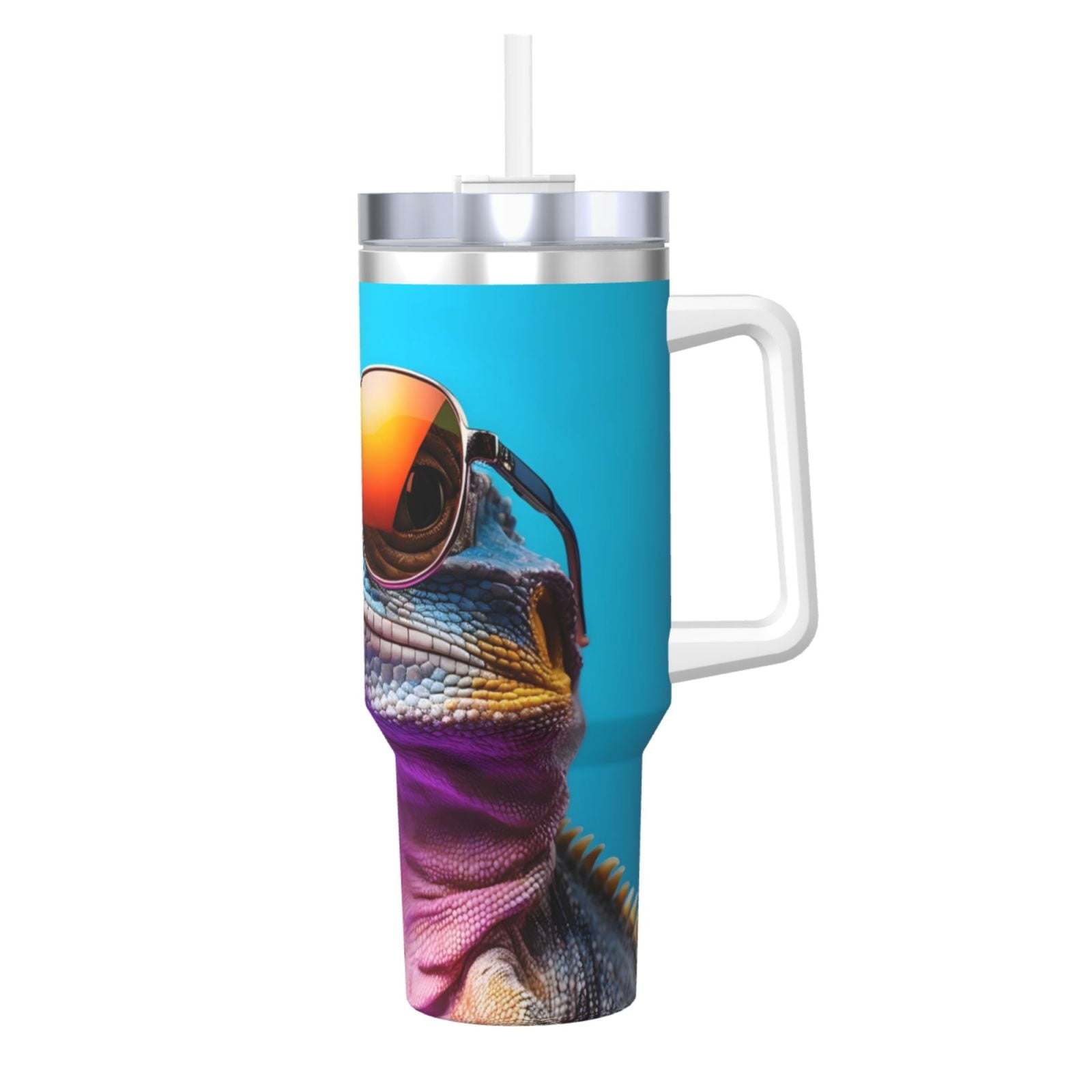 Picia Lizard With Sunglasses Colorful Pattern 40oz Ice Bully Insulated ...