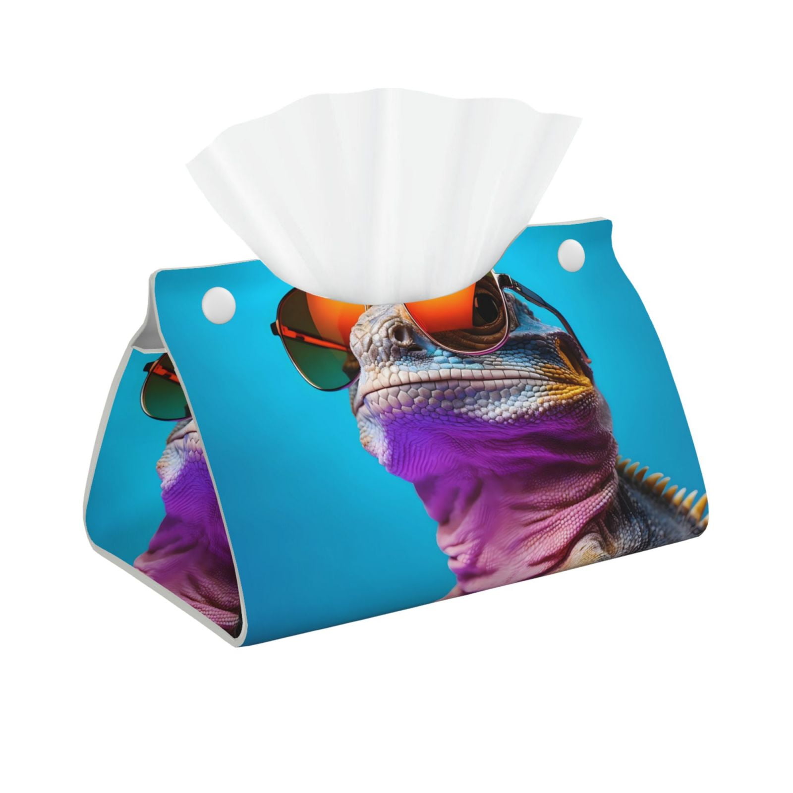 Picia Lizard With Sunglasses Colorful Pattern Long Tissue Box Cover,PVC ...