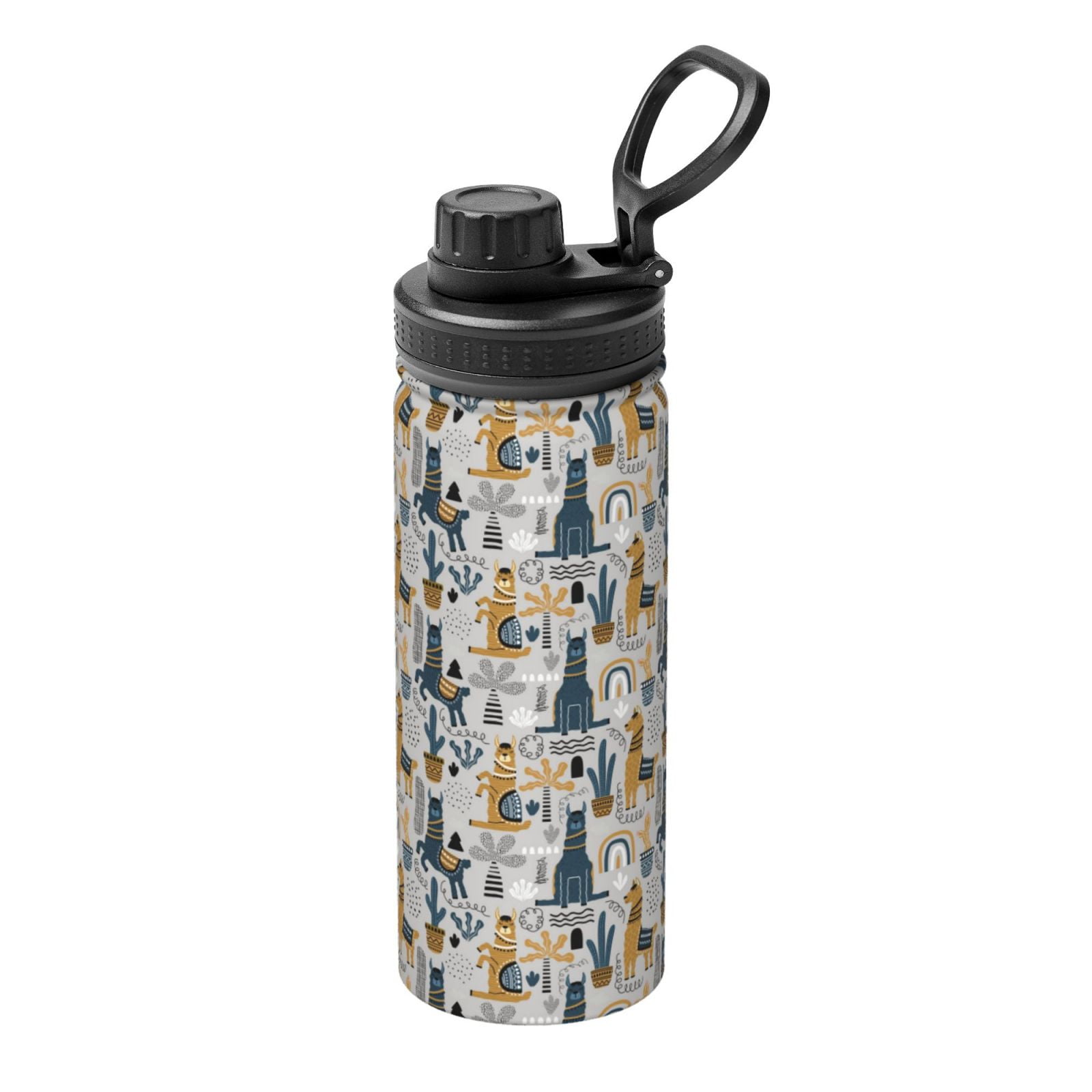 Picia Llama and Cactus1 Pattern Water Bottle 18 oz Stainless Steel ...