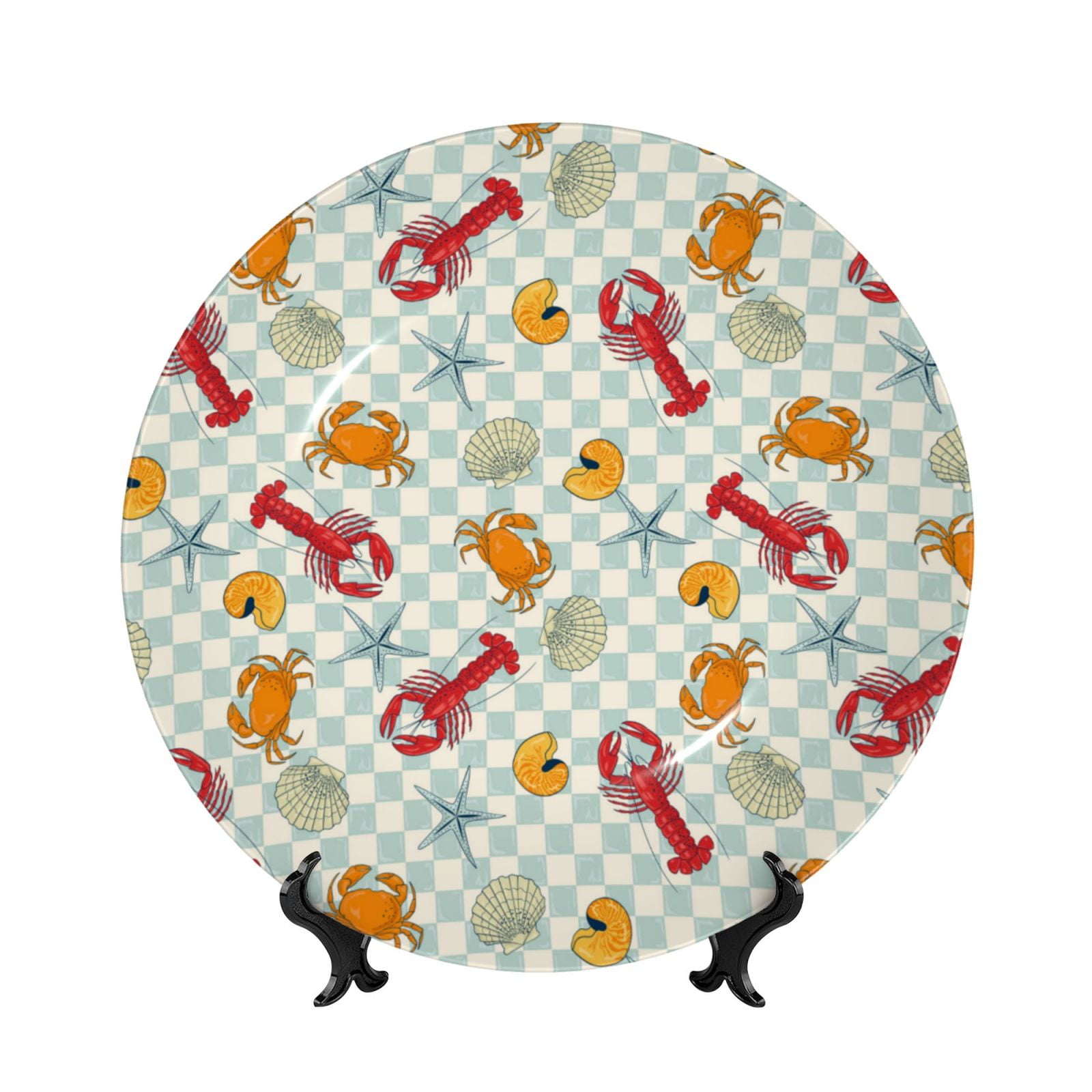 Picia Lobster Sea Shell Pattern Bone China Decorative Plate – Wall ...