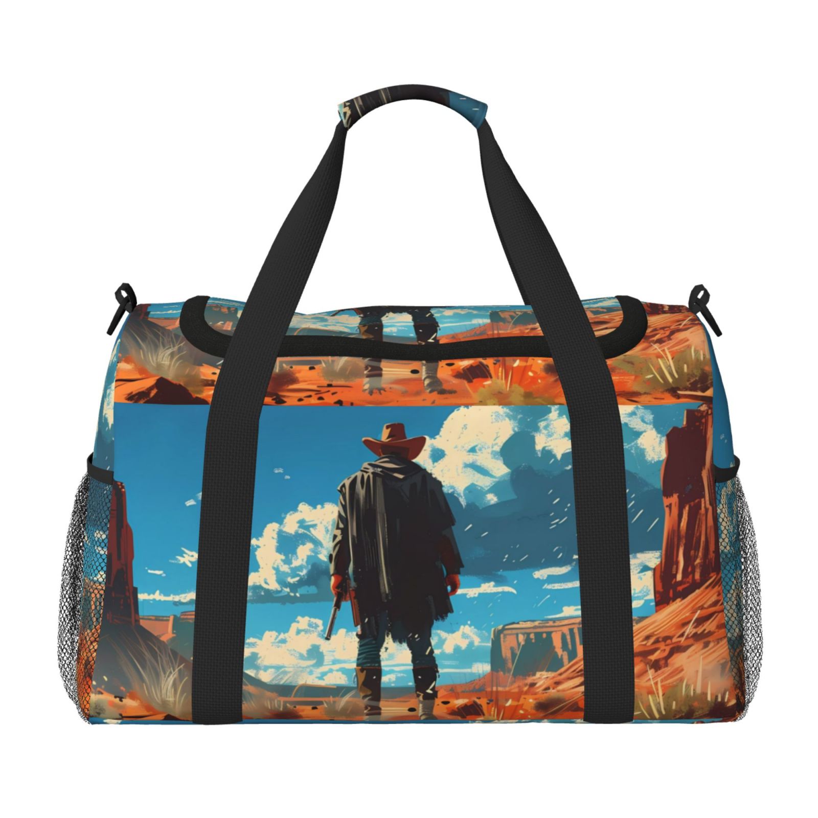 Picia Lone Cowboy Desert Scene Print Travel Duffle Bag,Weekender Bags ...