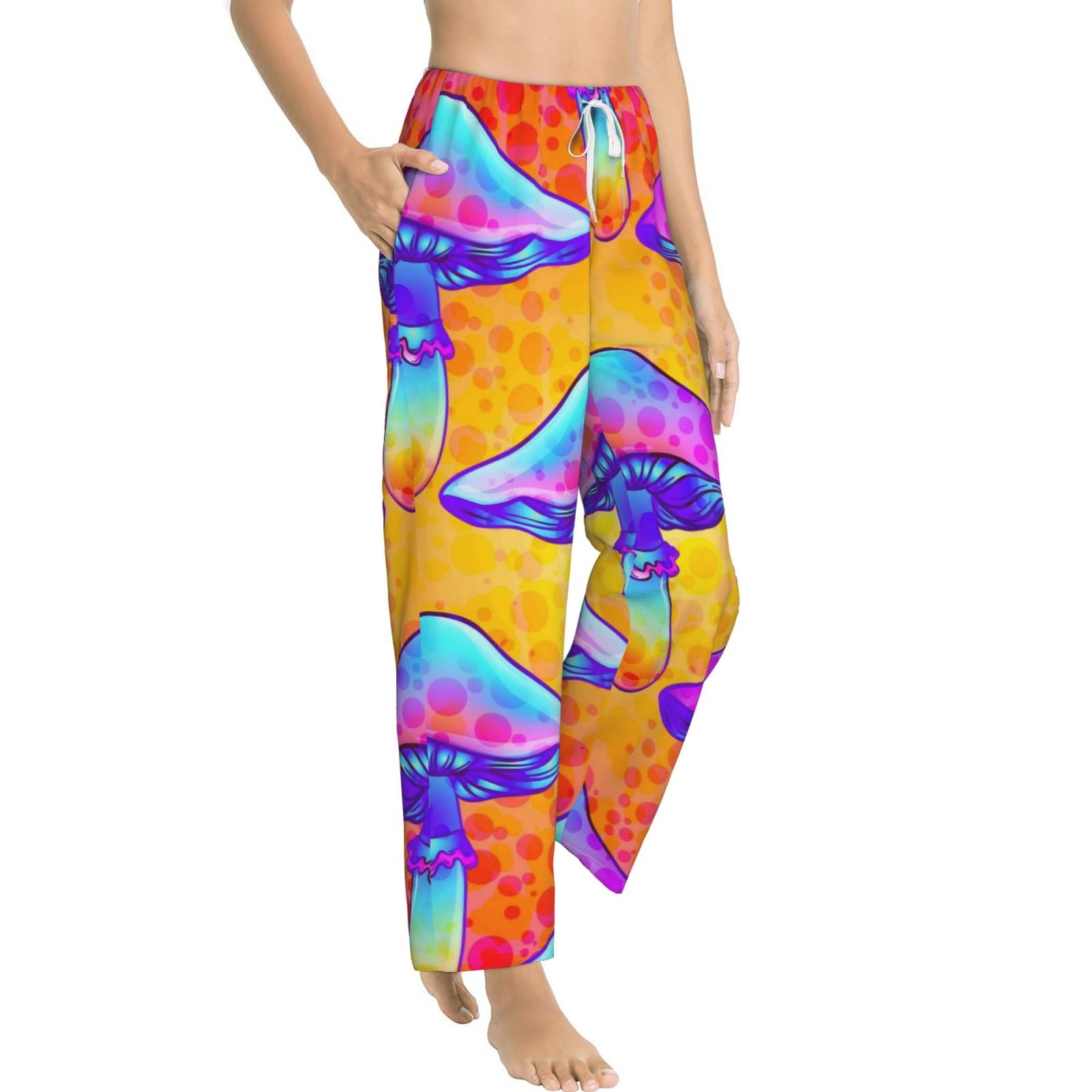 Picia Magic Mushrooms Womens Soft Woven Cotton Elastic Waistband Sleep ...