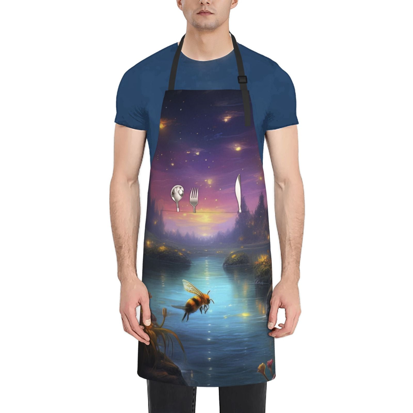 Picia Magical Bees Twilight River Waterproof Apron for Unisex Adult ...