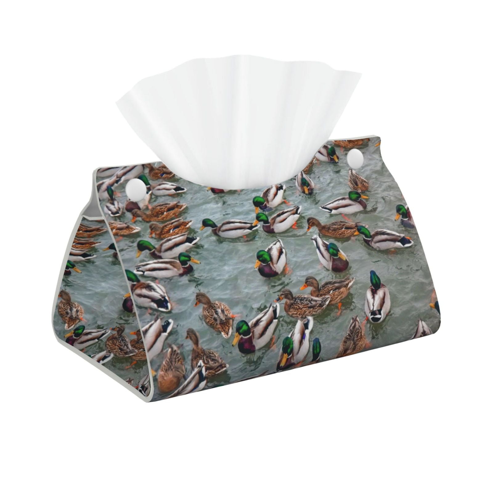 Picia Mallard Ducks Swimming Pattern Long Tissue Box Cover,PVC Leather ...