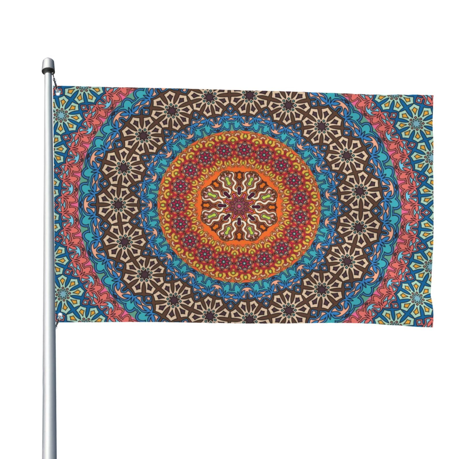 Picia Mandala Printed Flag ,Mandala Pattern Garden Flag Vertical Double ...