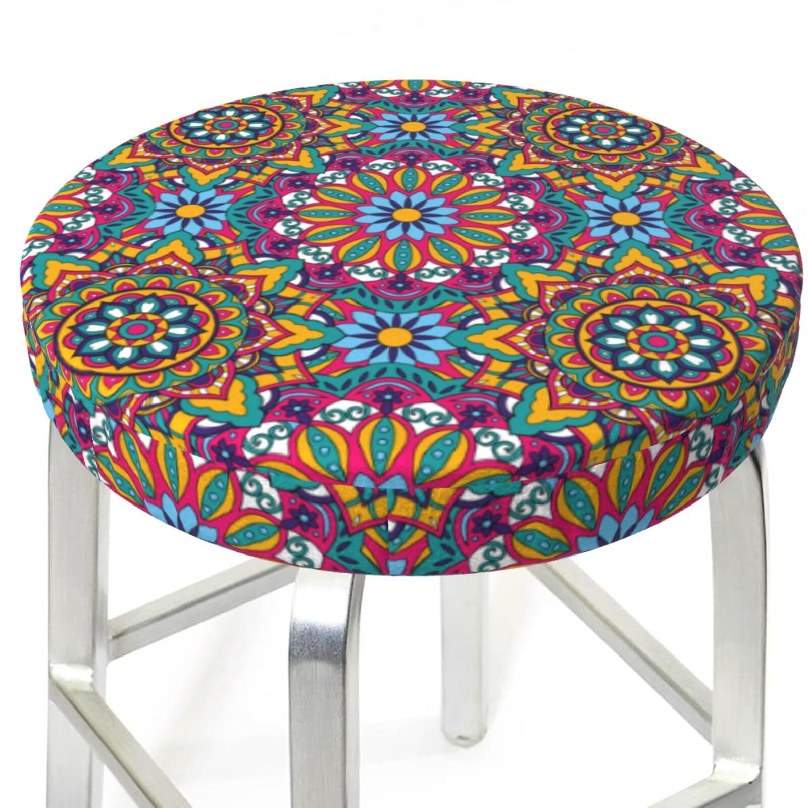 Picia Mandala pattern Round Stool Covers Comfy Seat Covers Stretch ...