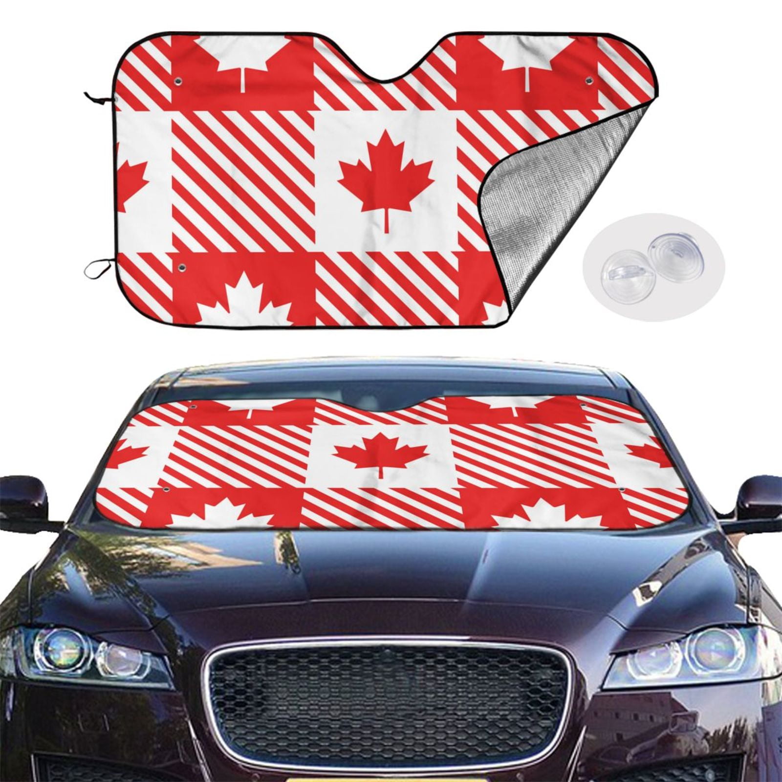 Picia Maple Leaves1 Curved Windshield Sunshade Accordion Folding Style ...
