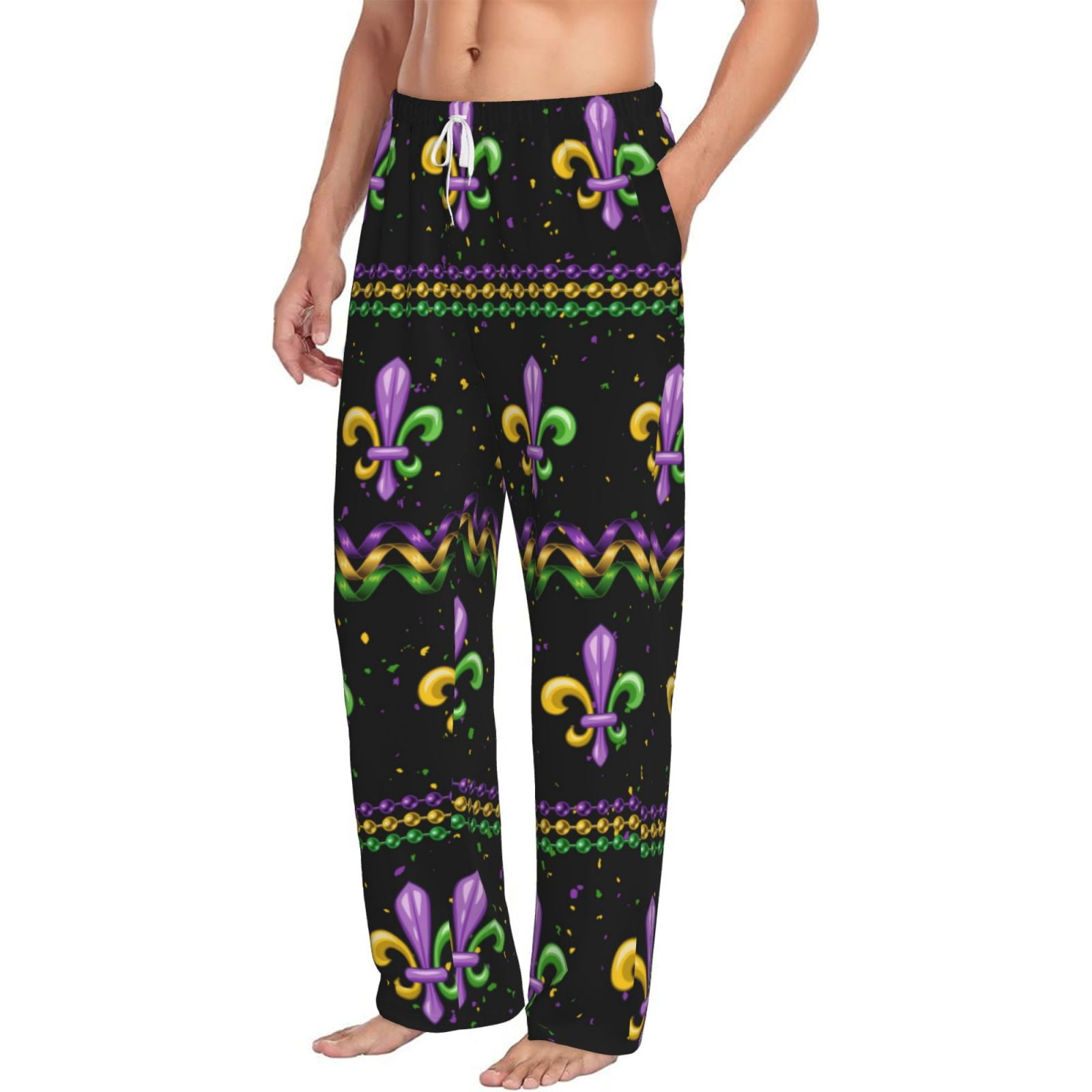 Picia Mardi Gras Fleur de Lis Mens Soft Woven Cotton Elastic Waistband ...
