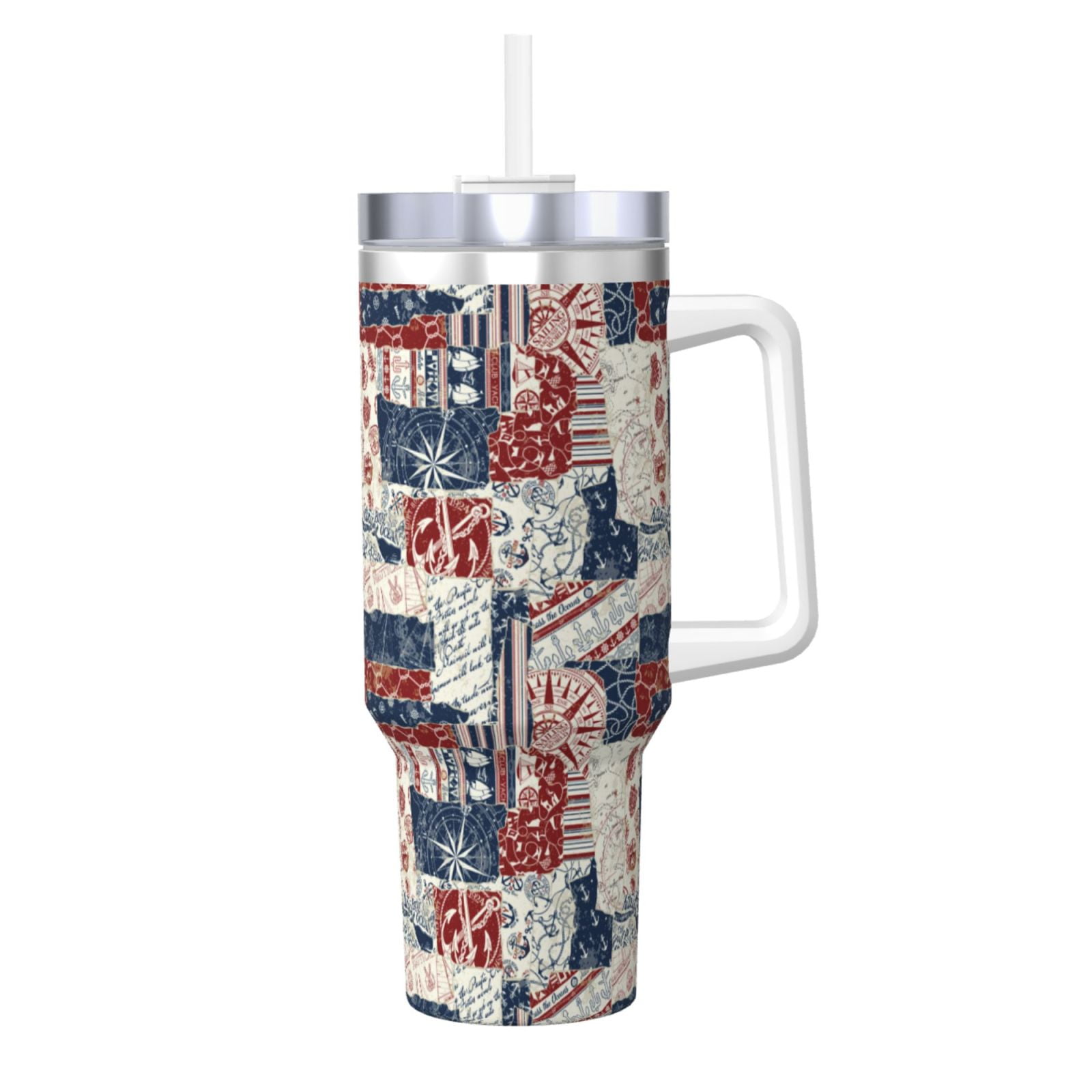 Picia Marine Sailing Pattern 40oz Ice Bully Insulated Tumbler with ...