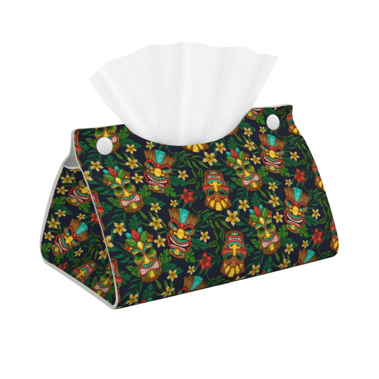 Picia Mask Tropical Flower Pattern Long Tissue Box Cover,PVC Leather ...