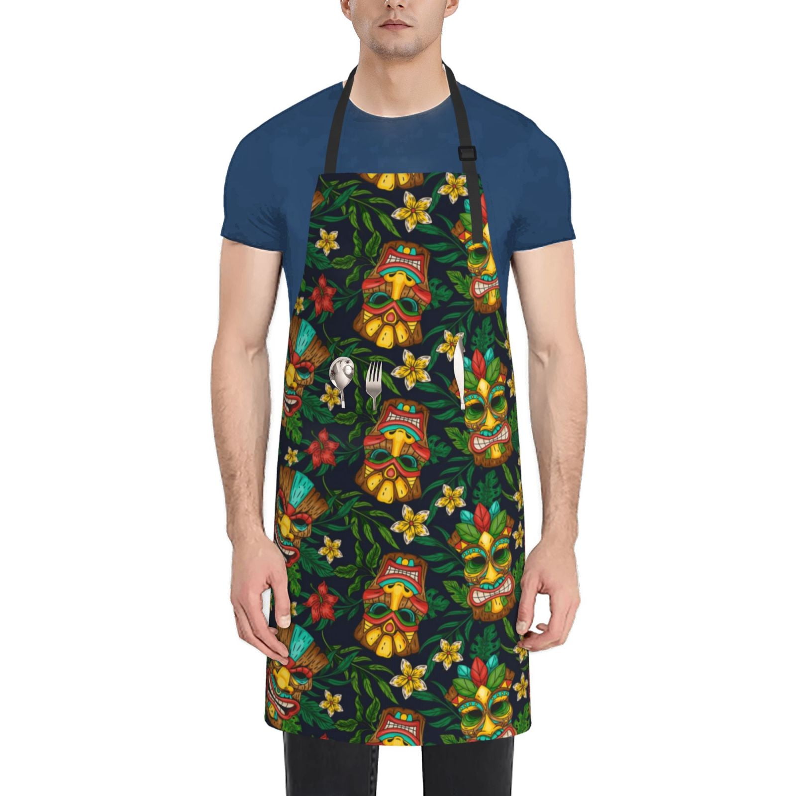 Picia Mask Tropical Flower Waterproof Apron for Unisex Adult ...